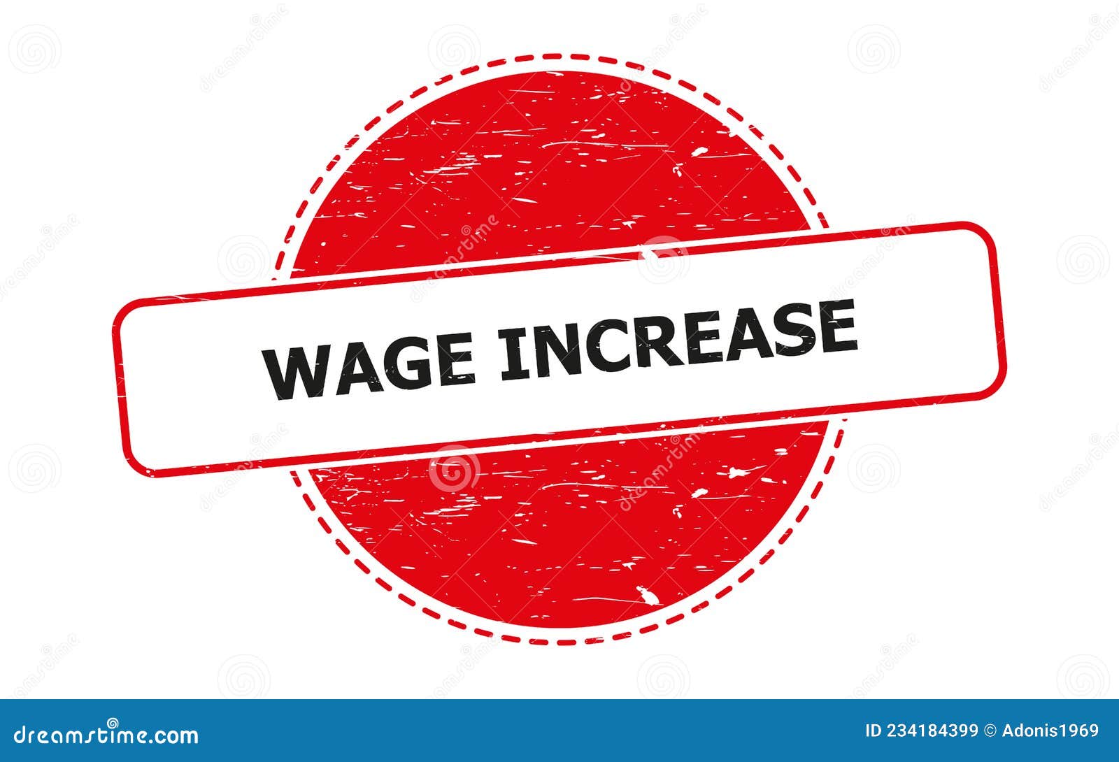 Wage Increase Stamp on White Stock Illustration - Illustration of ...