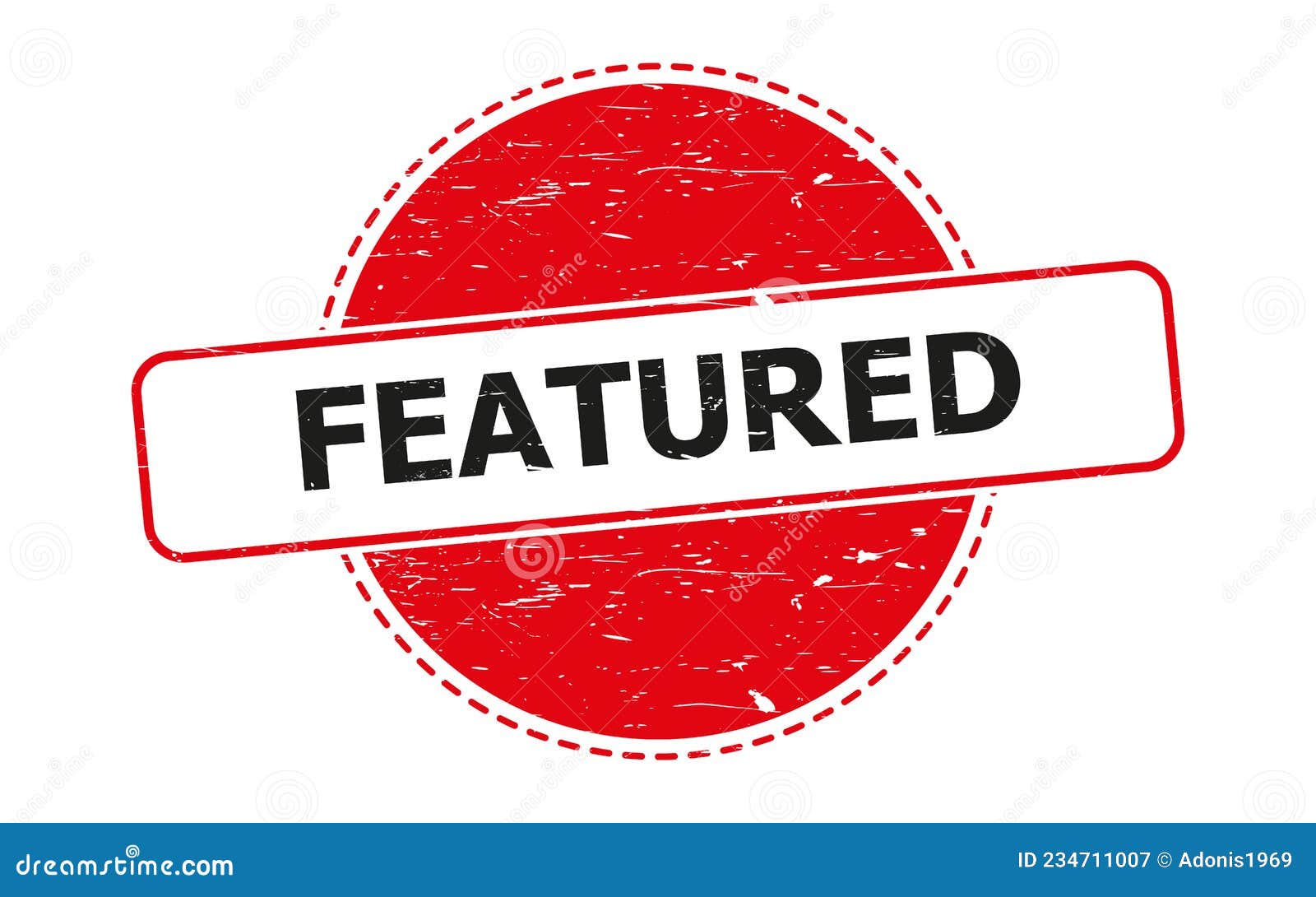 Featured stamp on white stock illustration. Illustration of list ...