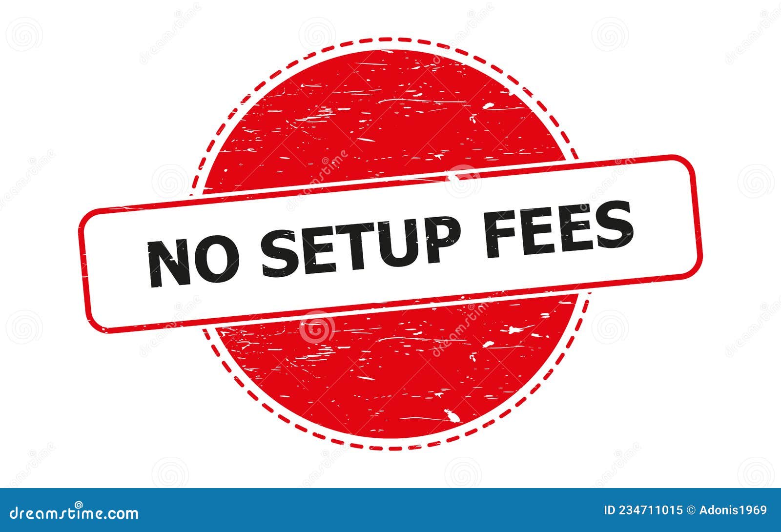 No Setup Fees Stamp on White Stock Illustration - Illustration of ...