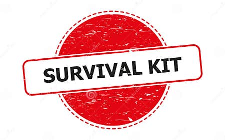 Survival Kit Stamp on White Stock Illustration - Illustration of print ...