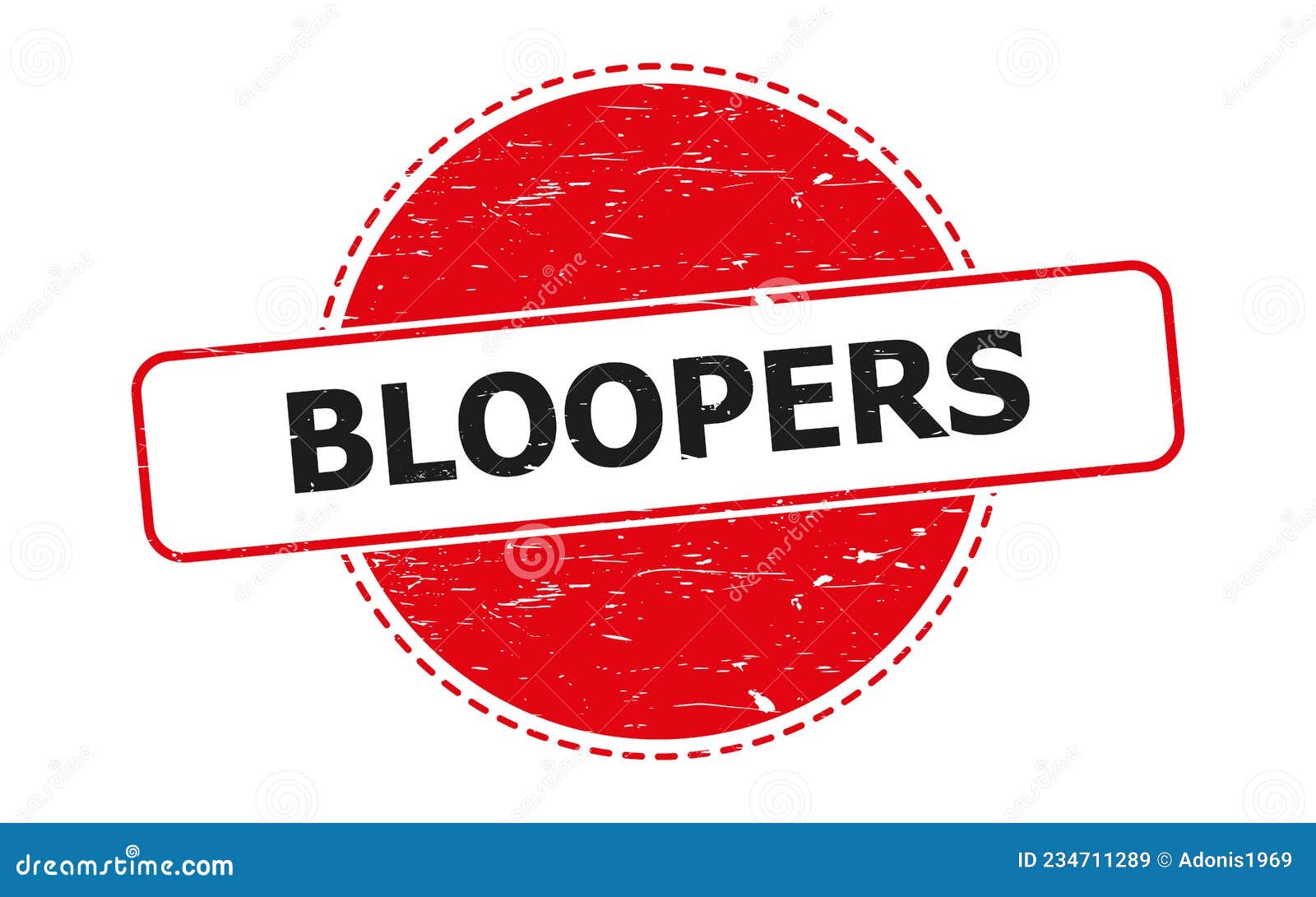 Bloopers stamp on white stock illustration. Illustration of aged ...