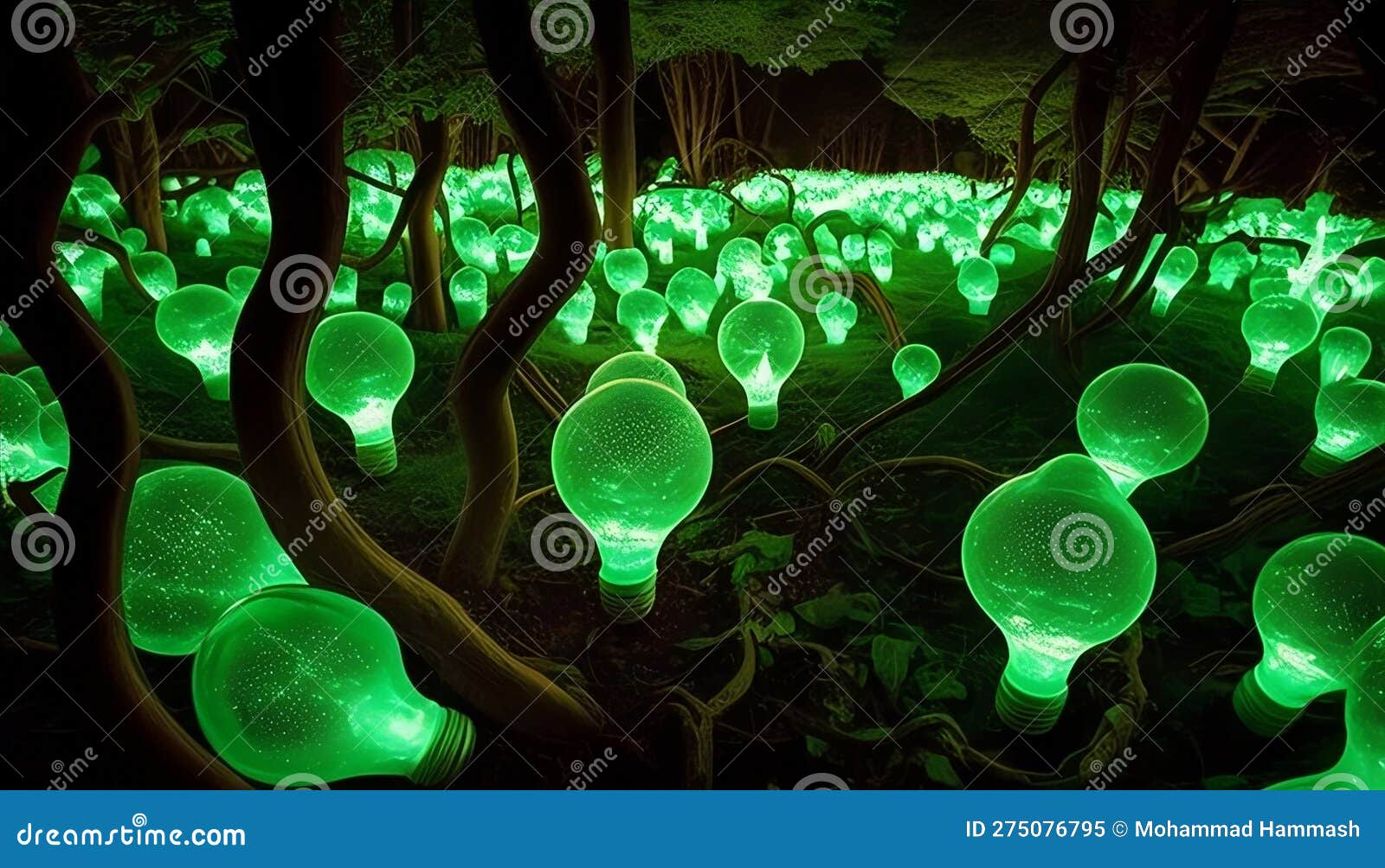 Millions of Lightbulbs Illuminate a Verdant Earth, Made with Generative ...