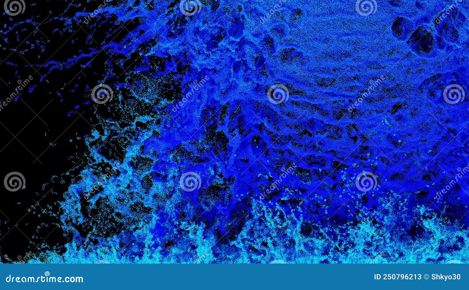 Millions of Tiny Blue Particles Start To Fill the Screen with a Large ...