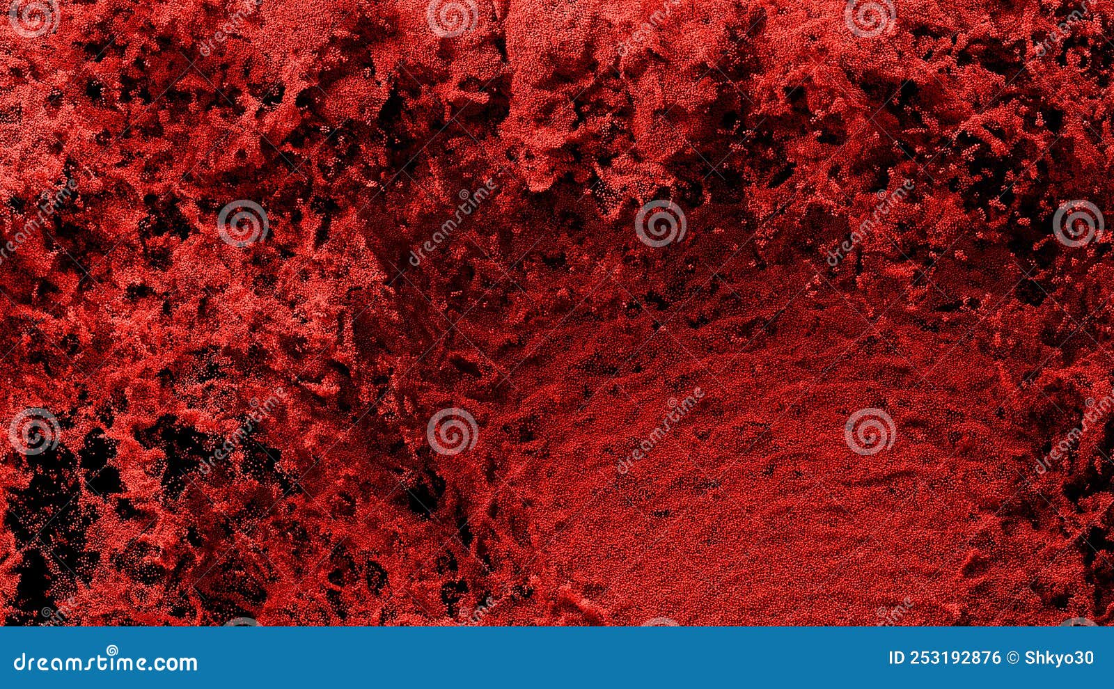 Millions of Tiny Red Particles Filling the Screen with Splashes on ...