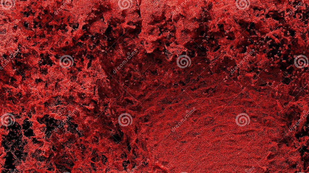 Millions of Tiny Red Particles Filling the Screen with Splashes on ...