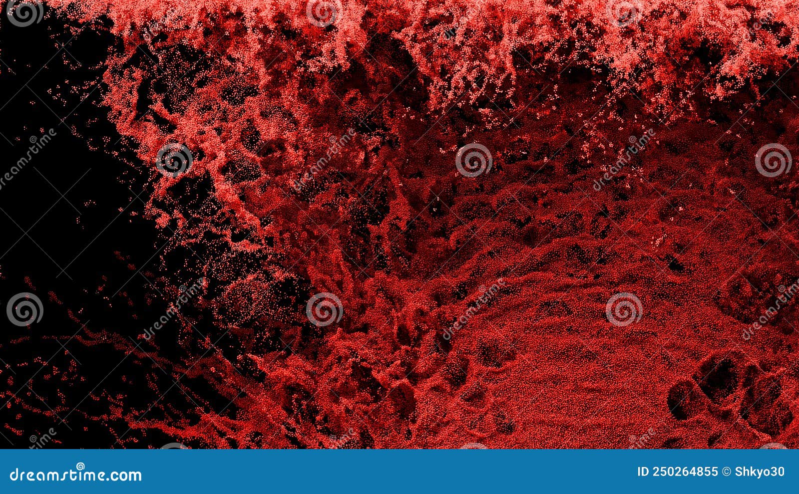 Millions of Tiny Red Particles Start To Fill the Screen with a Large ...