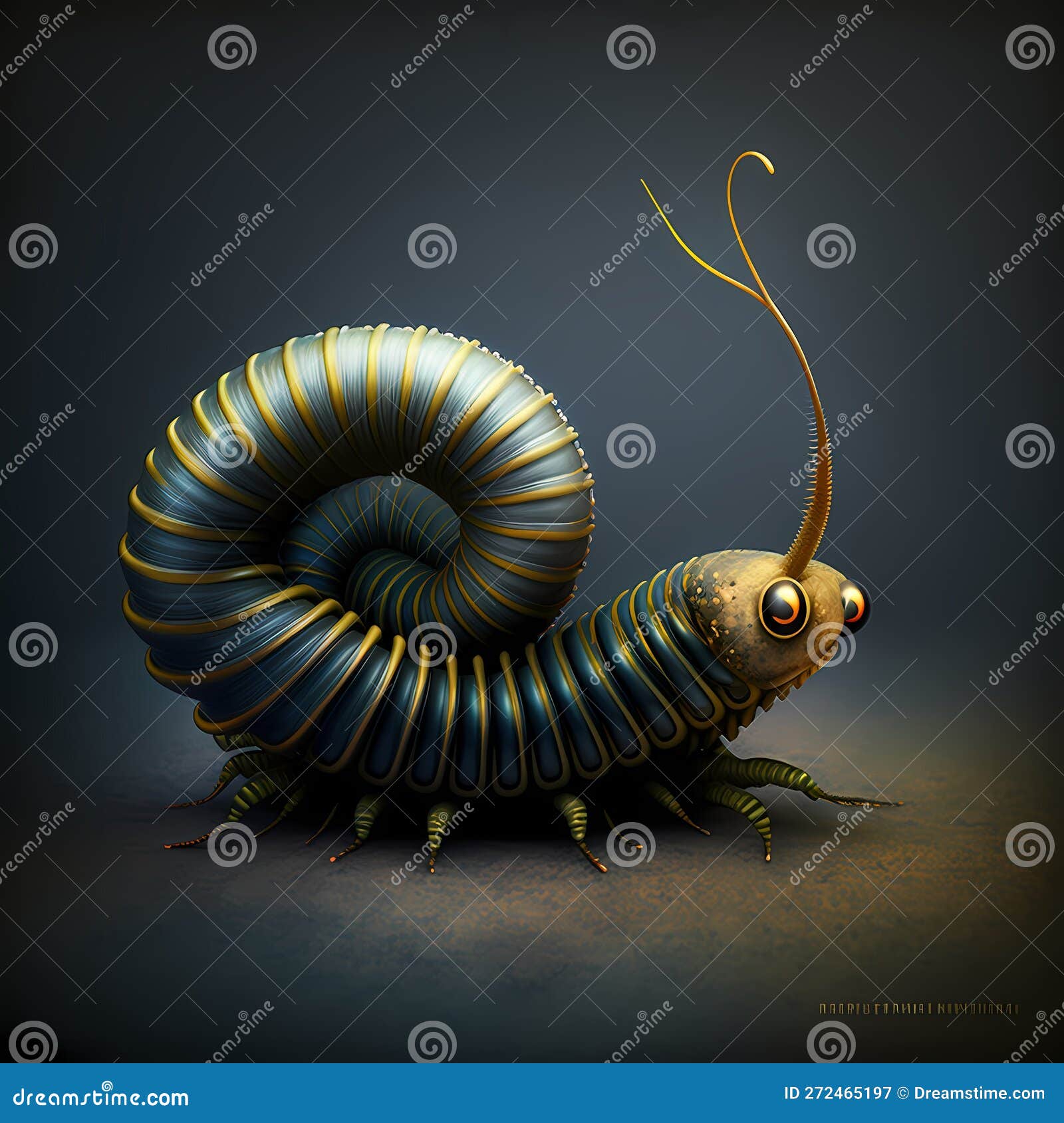 Millipedes Realistic Illustration. Generative AI Stock Photo ...
