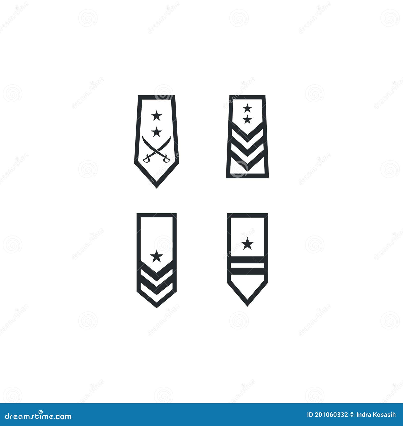 Millitary Rank Insignia Symbol Icon Illustration | CartoonDealer.com ...