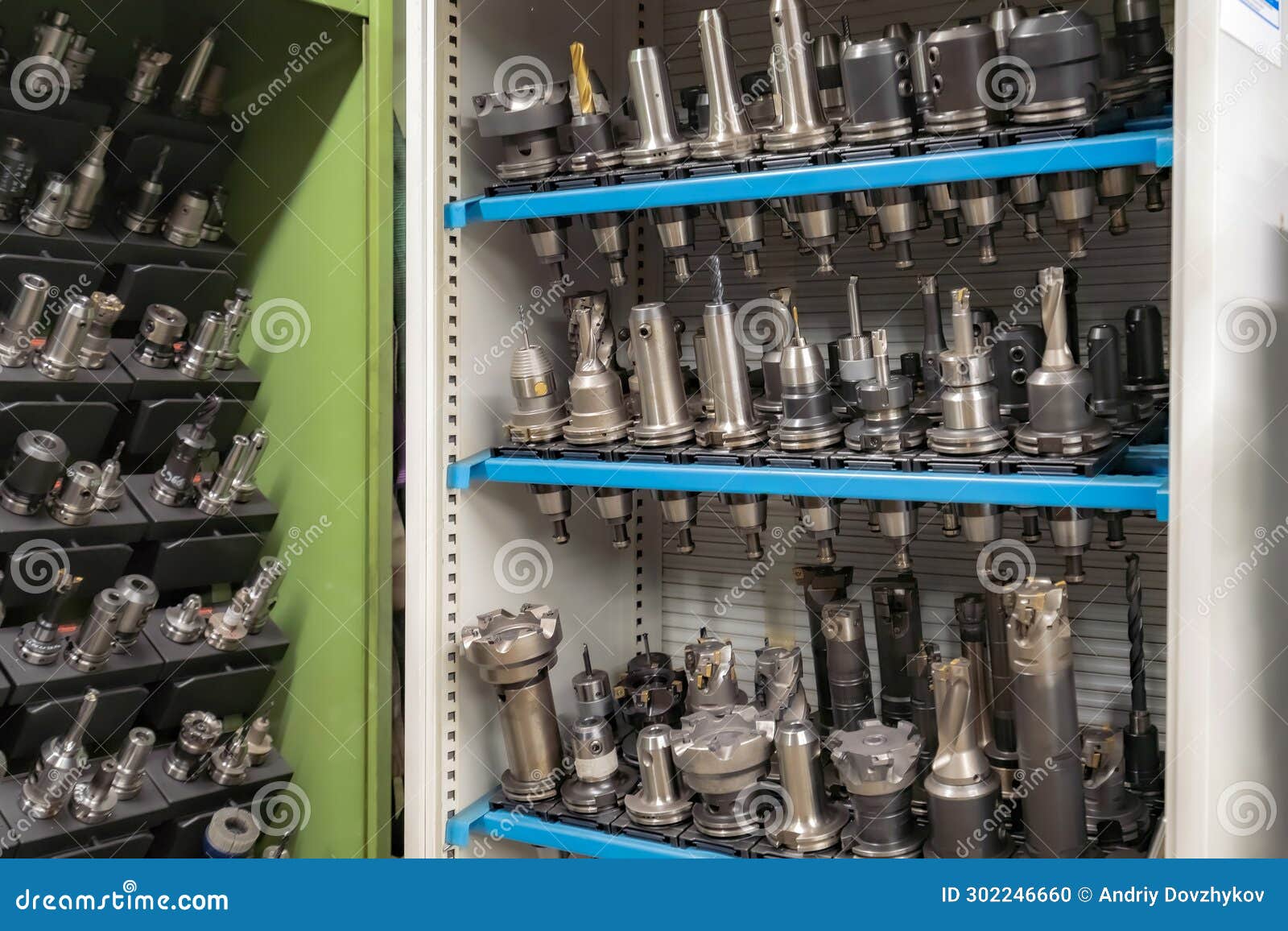 Mills and Cutting Tools for Working on a CNC Machine are Arranged. in ...