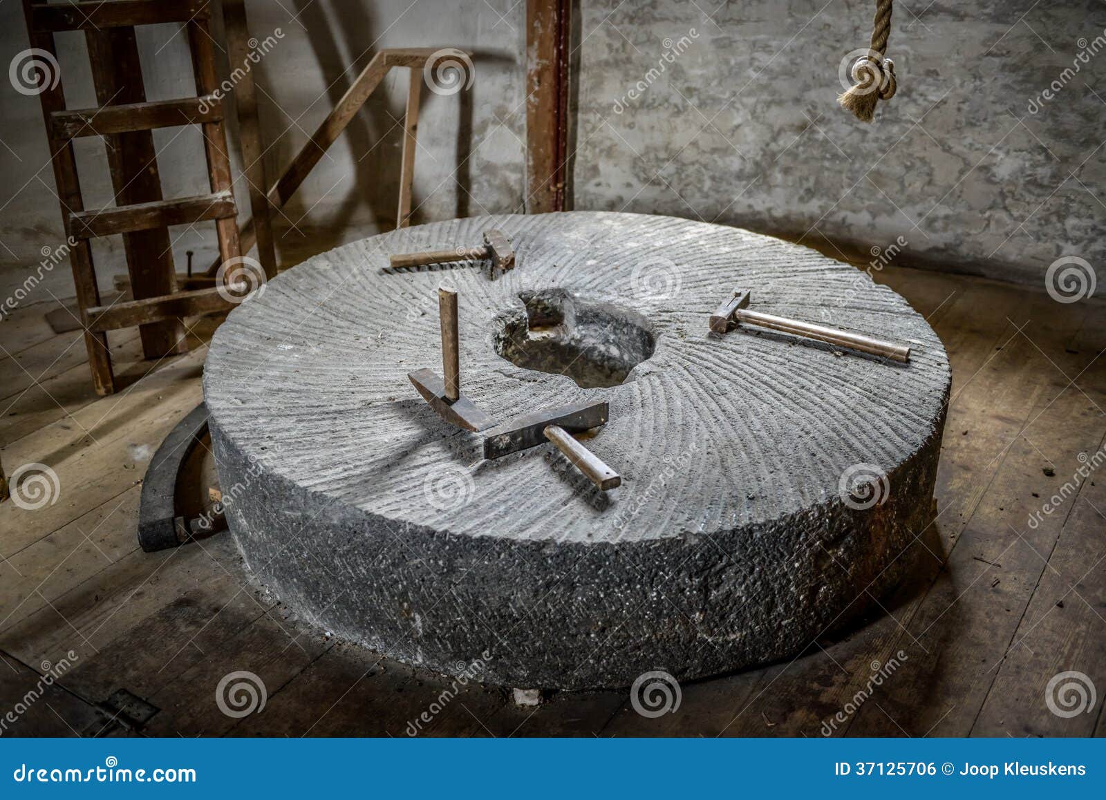Millstone with tools stock photo. Image of ancient, meal - 37125706