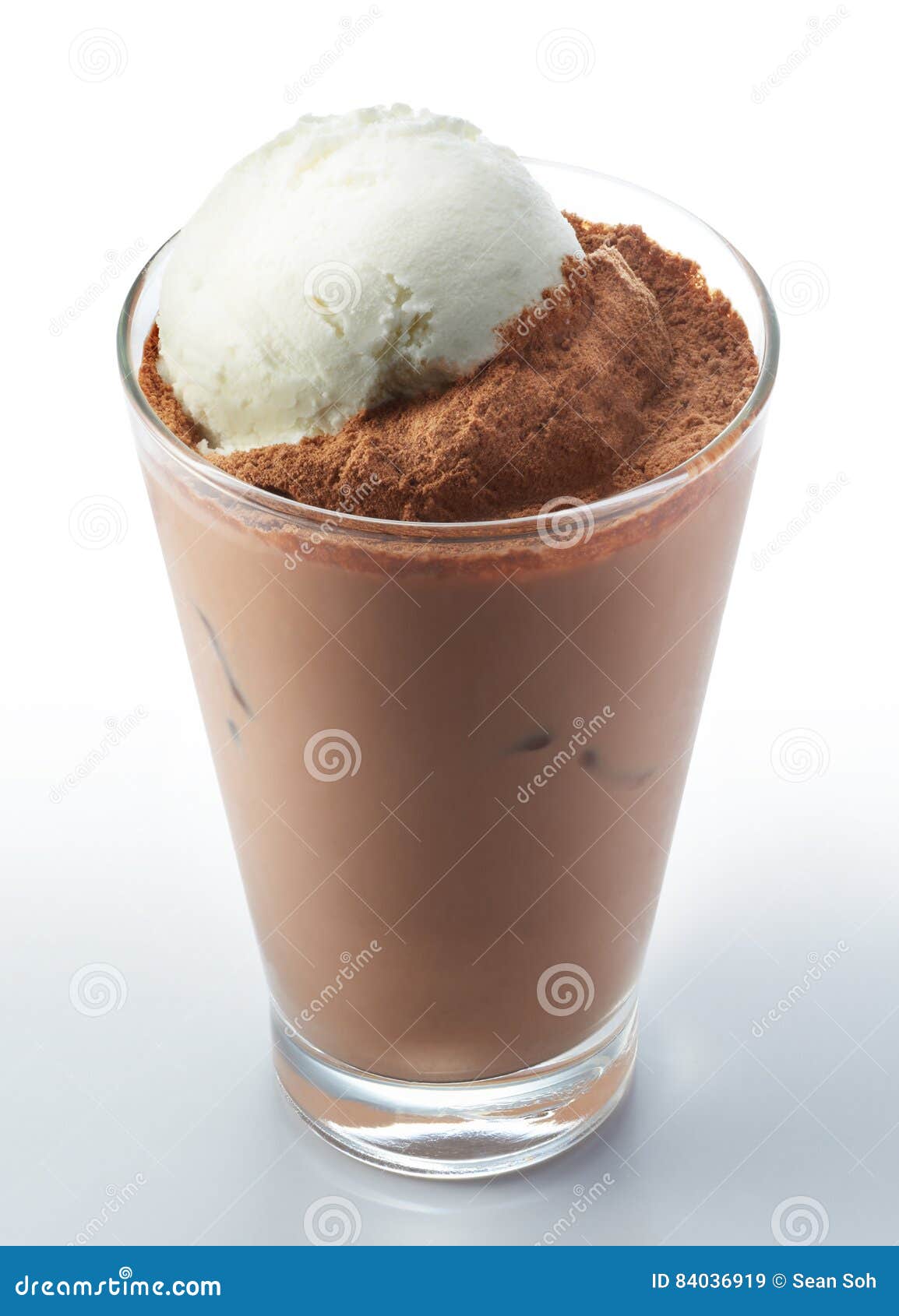 Iced Milo Chocolate Tea Served In Plastic Cup Isolated On Marble ...