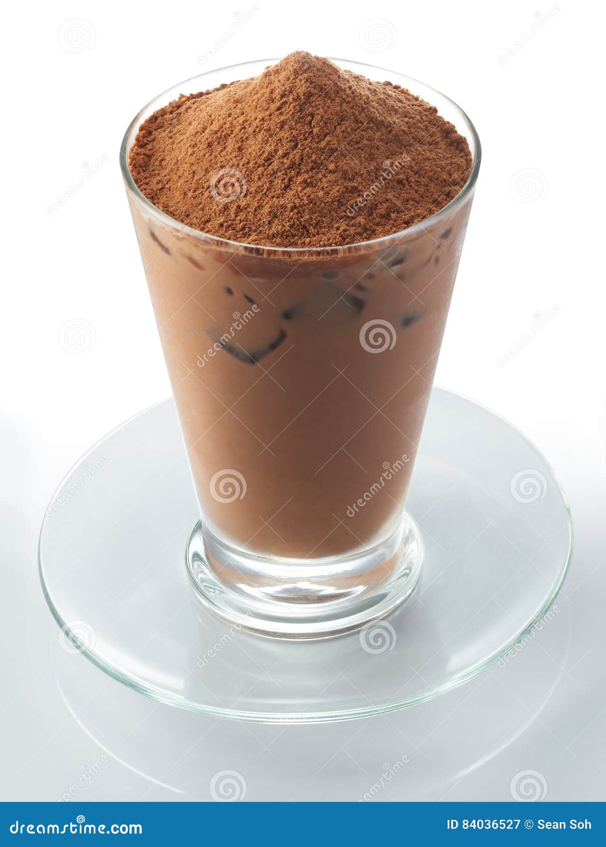 Iced Milo Chocolate Tea Served In Plastic Cup Isolated On Marble ...