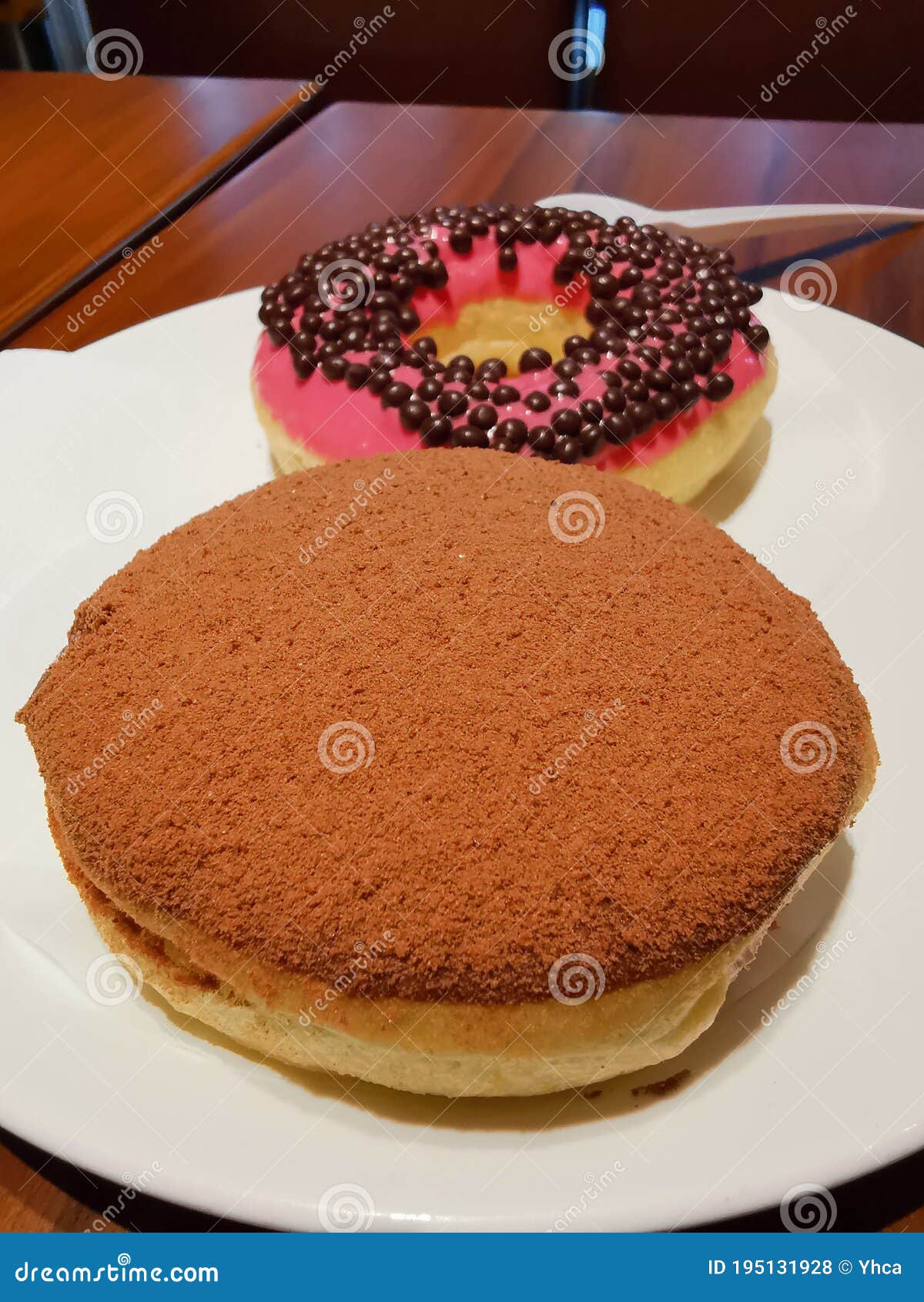 Milo Topping Donut Chocolate Icing Stock Photo - Image of produce ...