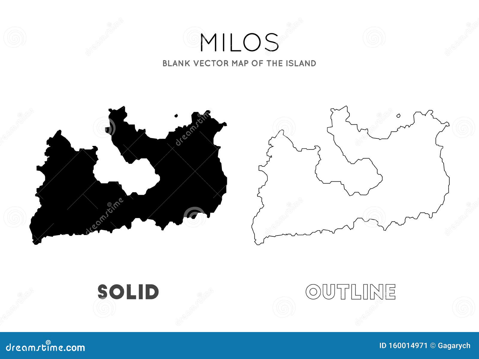 Milos map. stock vector. Illustration of cartography - 160014971