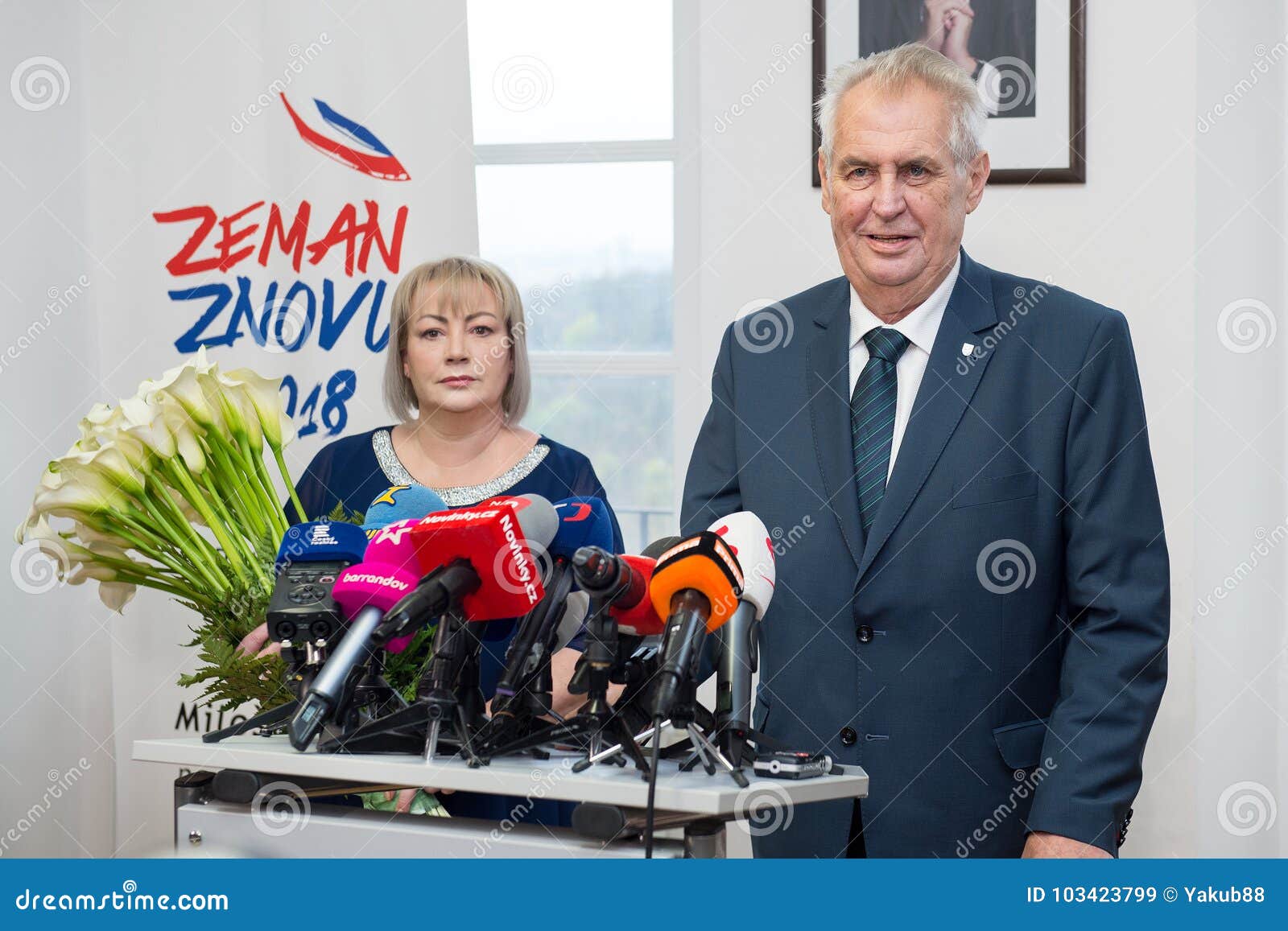 Milos Zeman Y Ivana Zemanova Imagen de archivo editorial - Imagen de ...