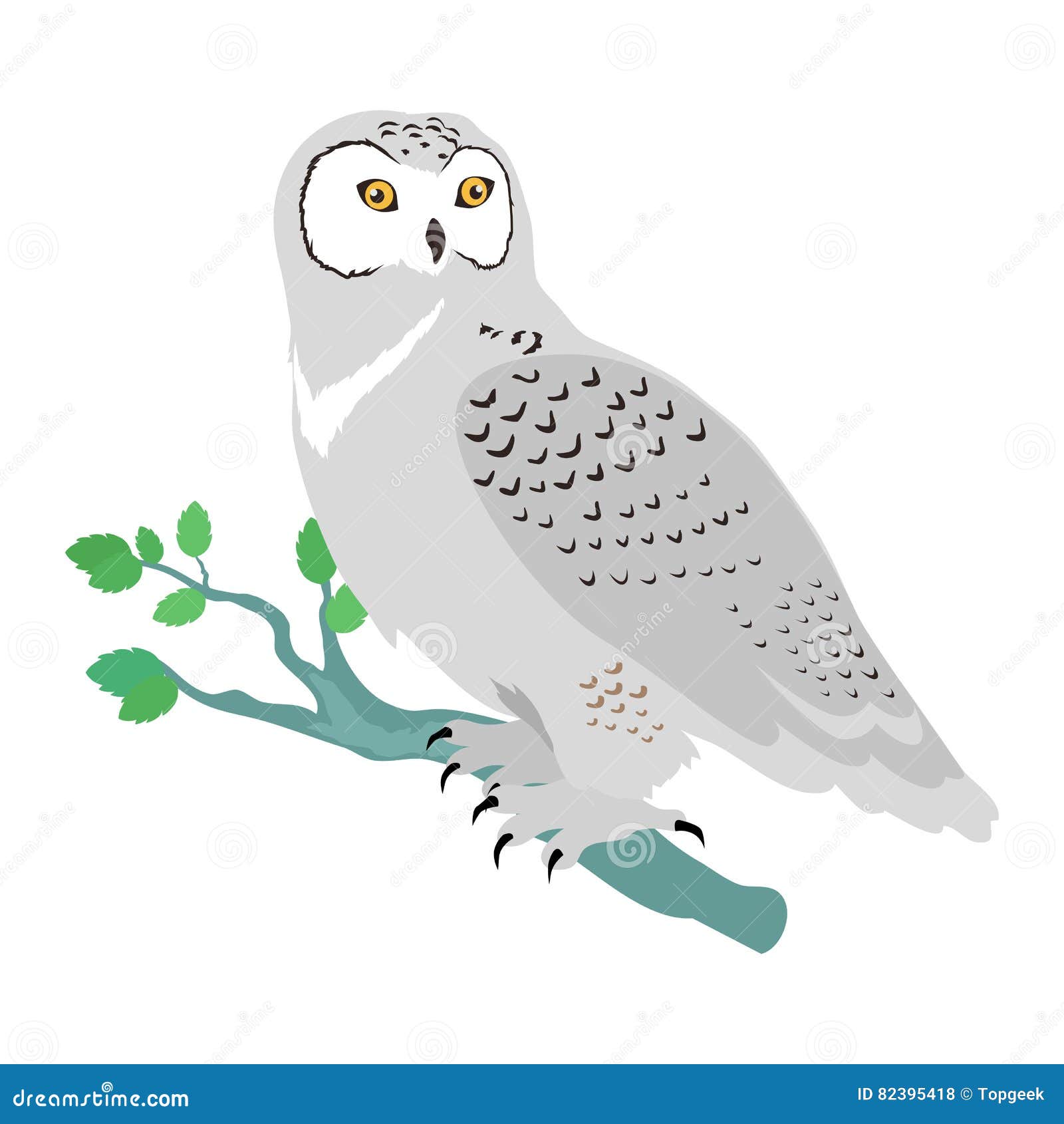 Milou Owl Flat Design Vector Illustration Illustration de Vecteur ...