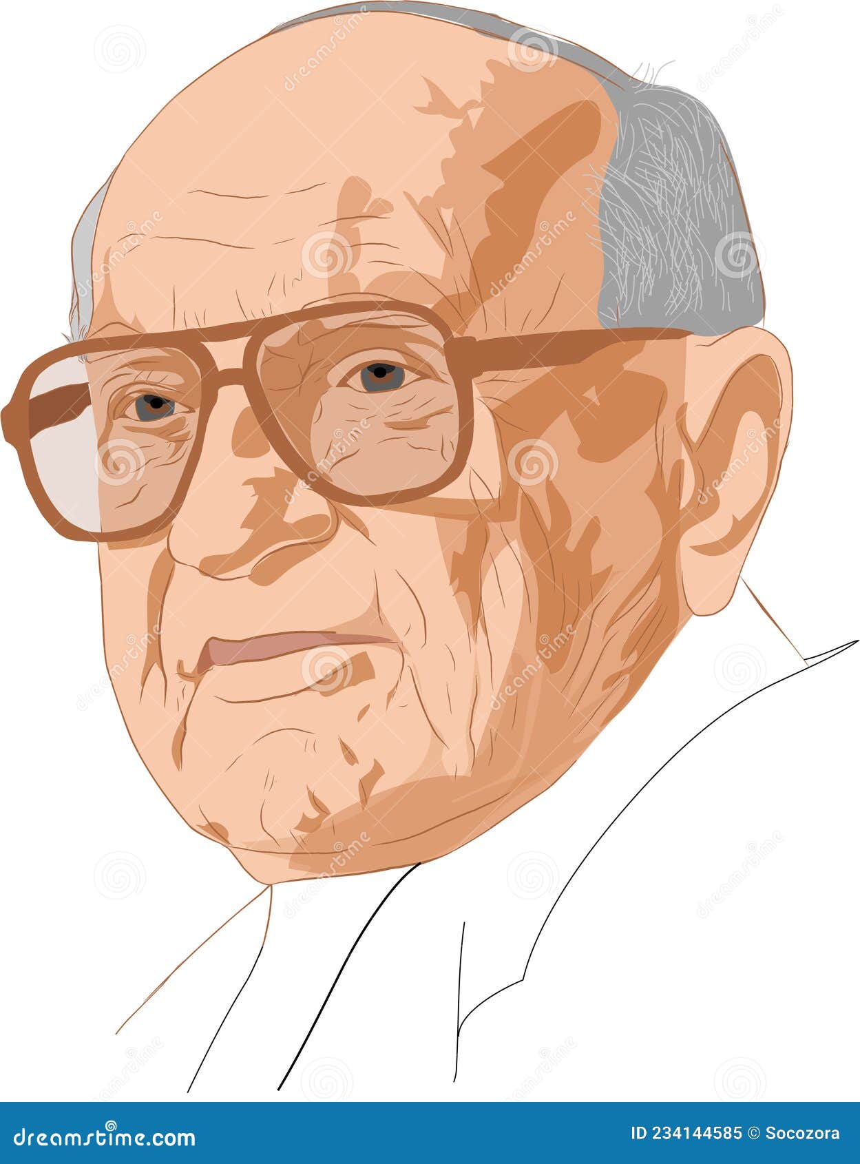 Milton Friedman Vector Portrait Illustration | CartoonDealer.com #234144585