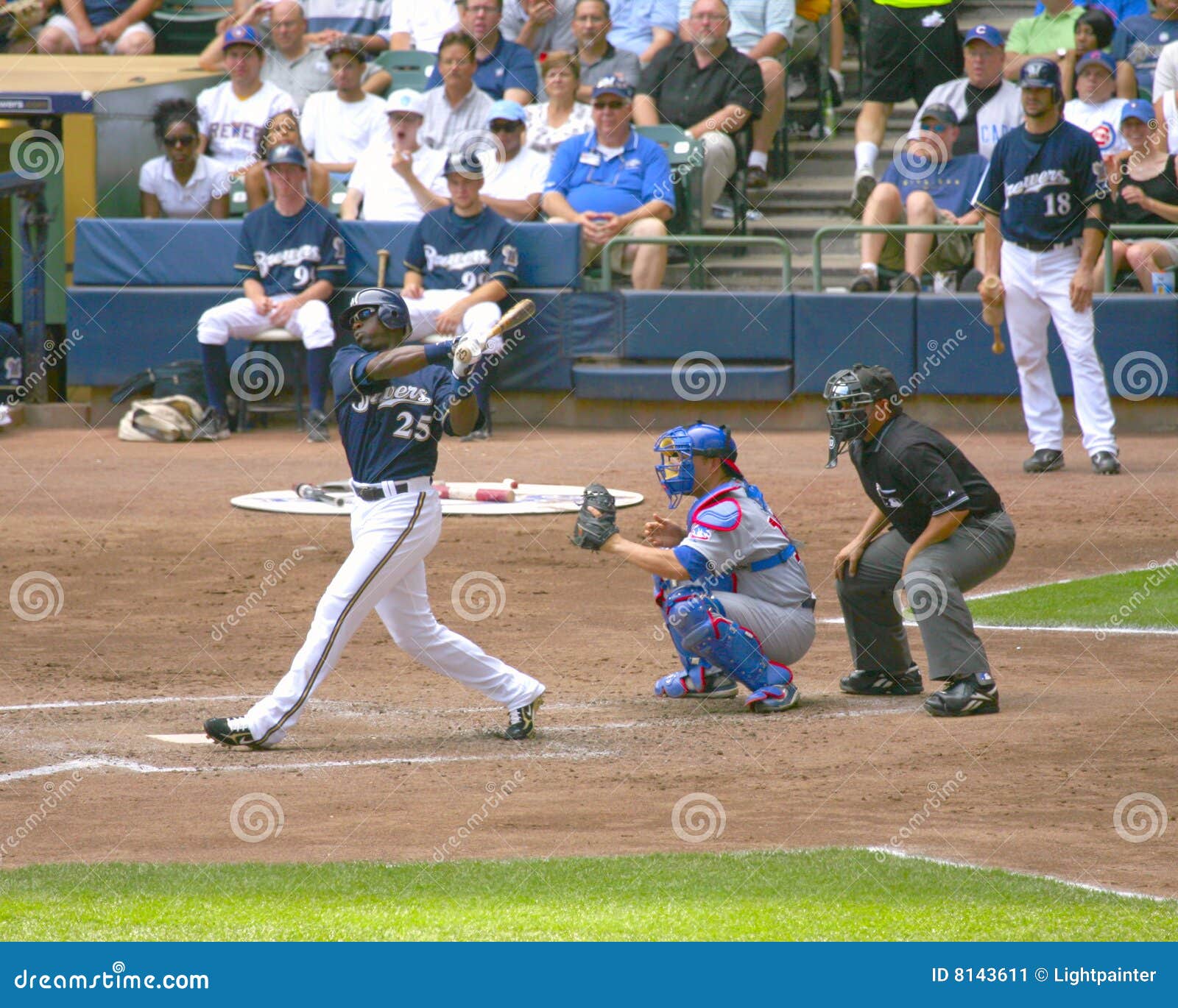 Milwaukee Brewers Baseball Game Editorial Photo - Image of swing ...