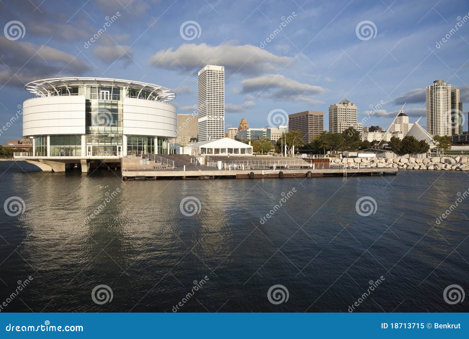 Milwaukee Seen from Lakefront Stock Image - Image of downtown ...