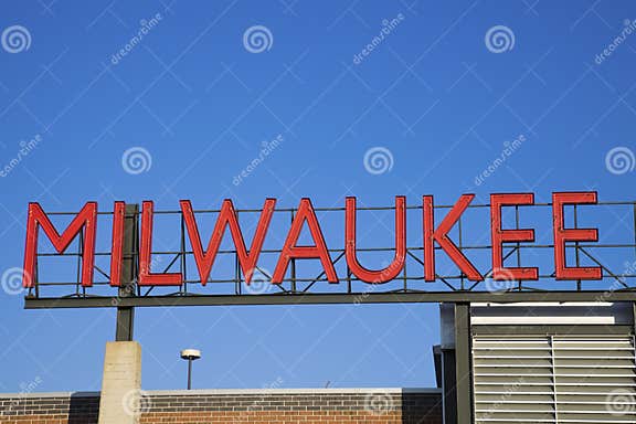 Milwaukee sign stock image. Image of cityscape, destinations - 16771571