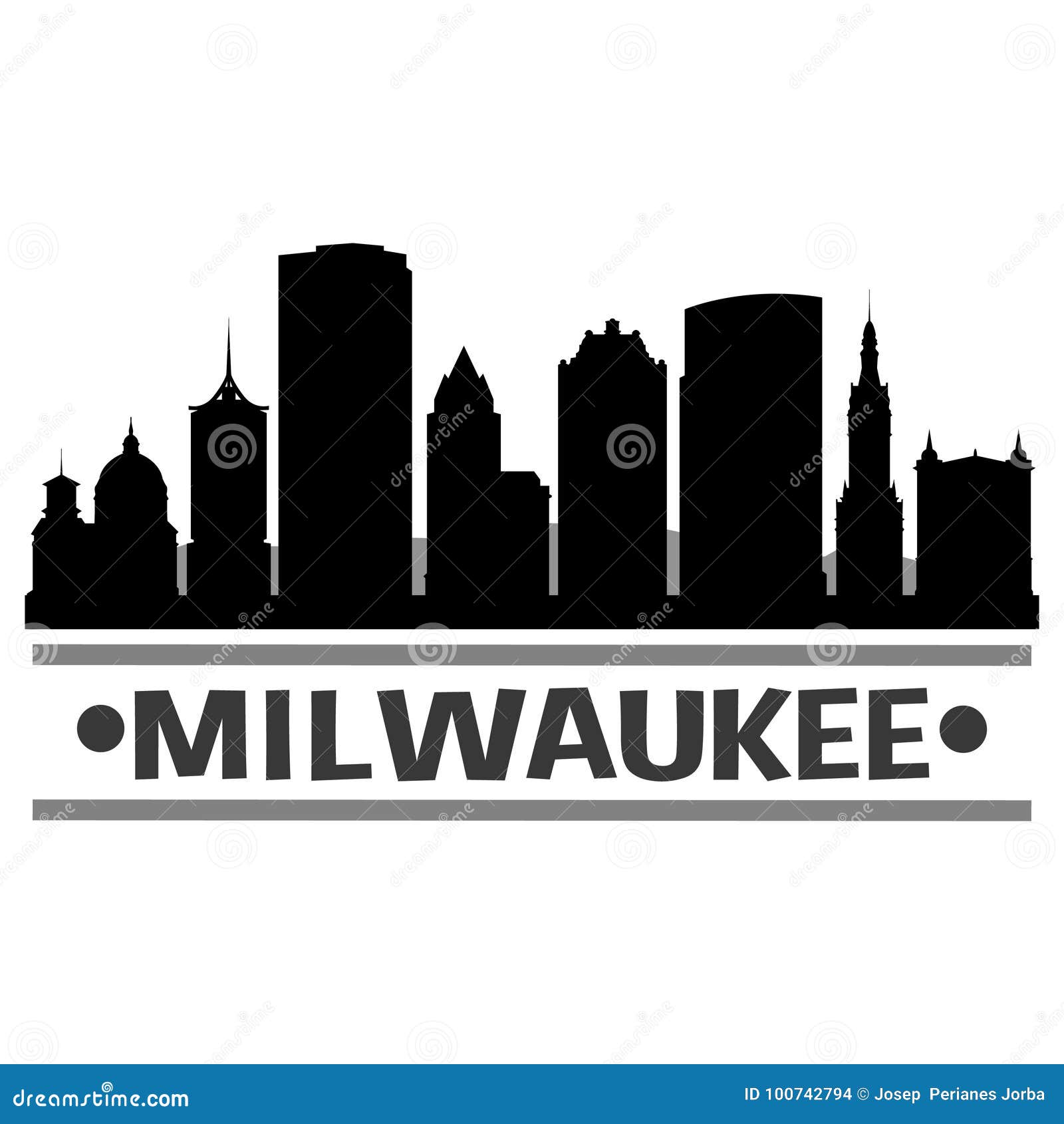 Milwaukee Symbolsvektor Art Design Skyline Vektor Illustrationer ...