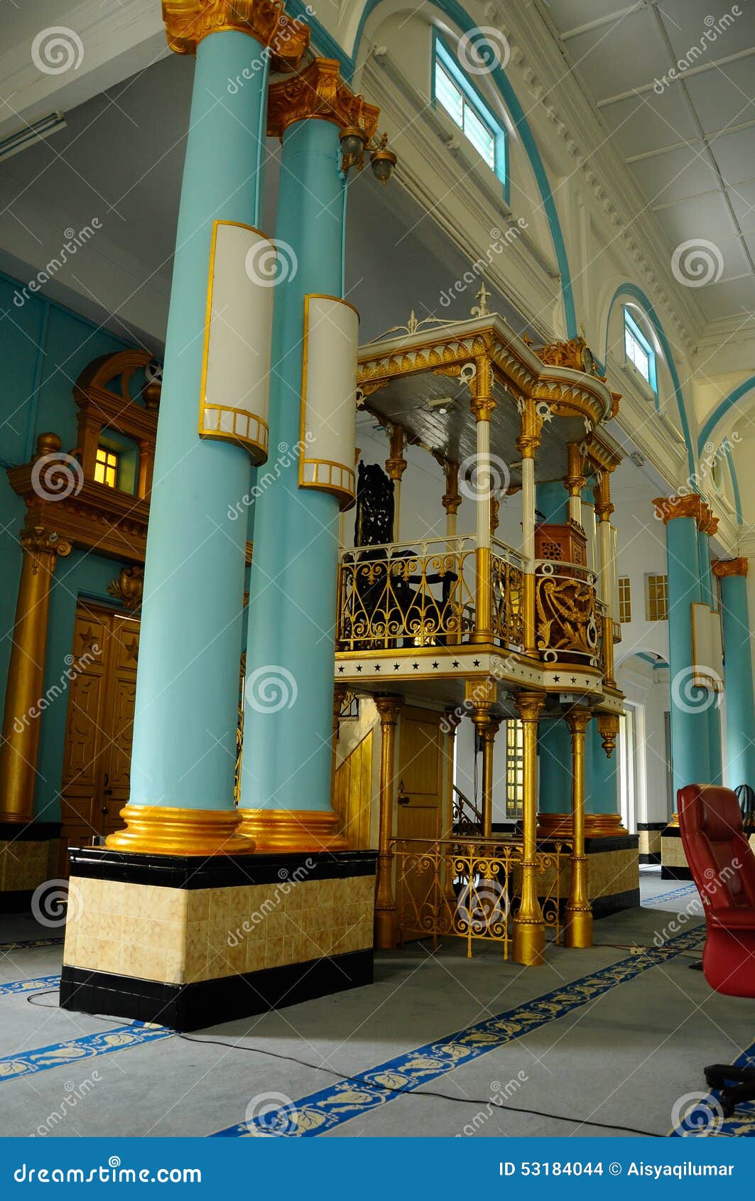 Mimbar Van Sultan Ibrahim Jamek Mosque in Muar, Johor Stock Foto ...