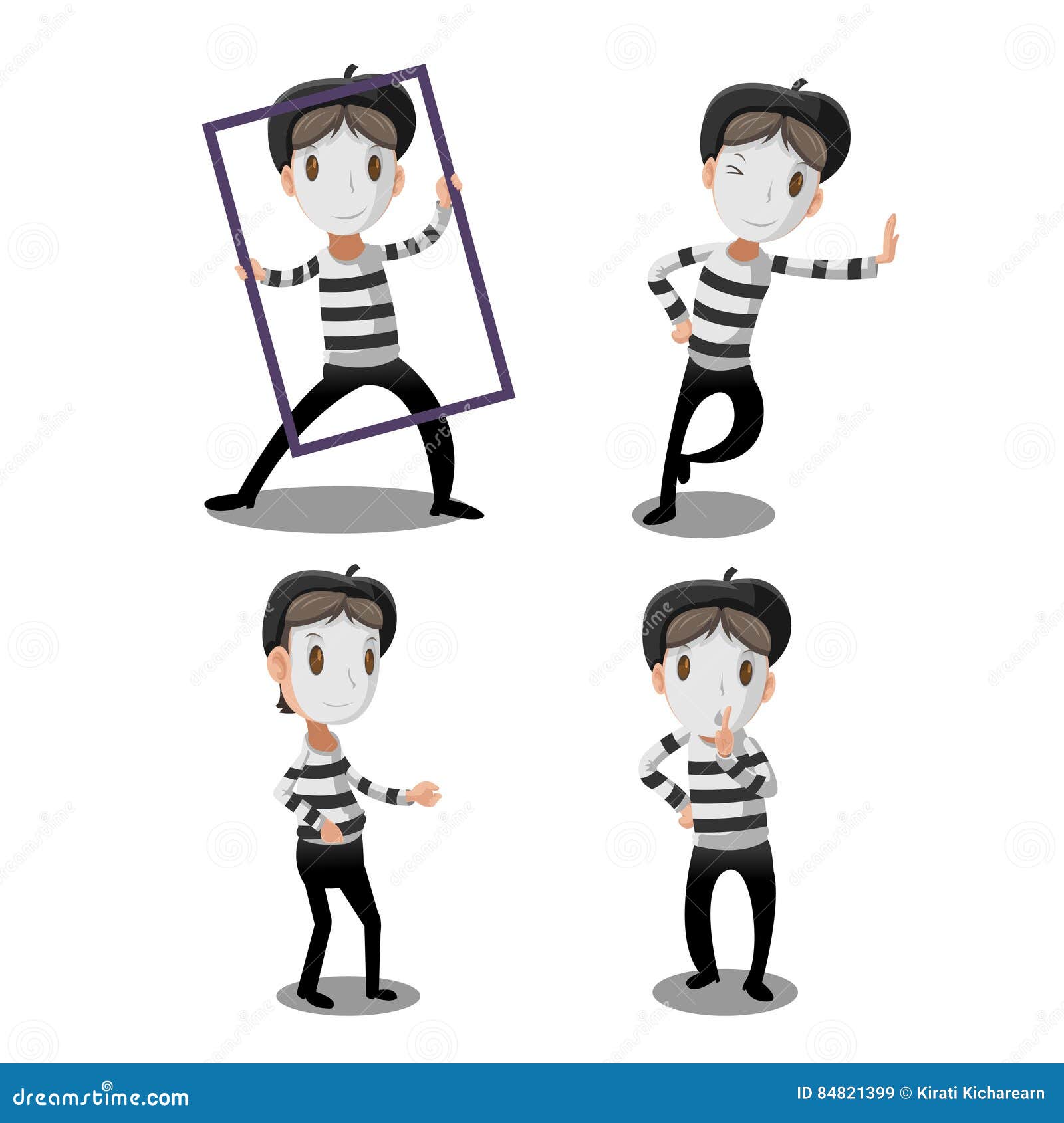 Mime Artist Icon In Outline Style Isolated On White Background. Event ...