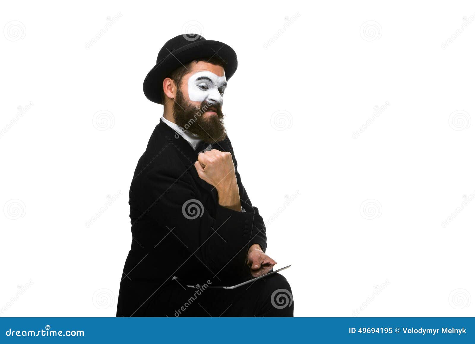 Mime As A Businessman Holdinga Keyboard Royalty-Free Stock Photo ...
