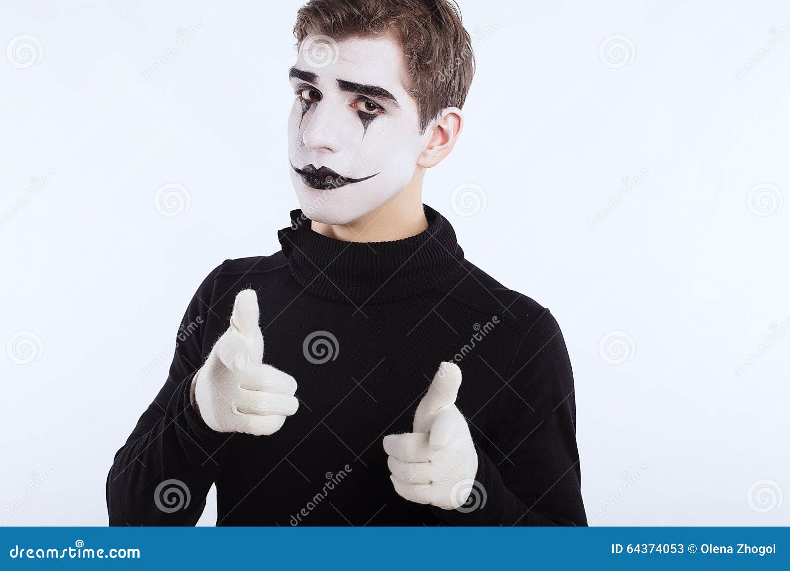 The mime boy stock image. Image of shirt, mimics, studio - 64374053