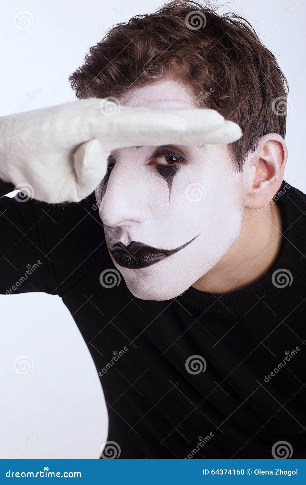 The mime boy stock photo. Image of black, gloves, portrait - 64374160