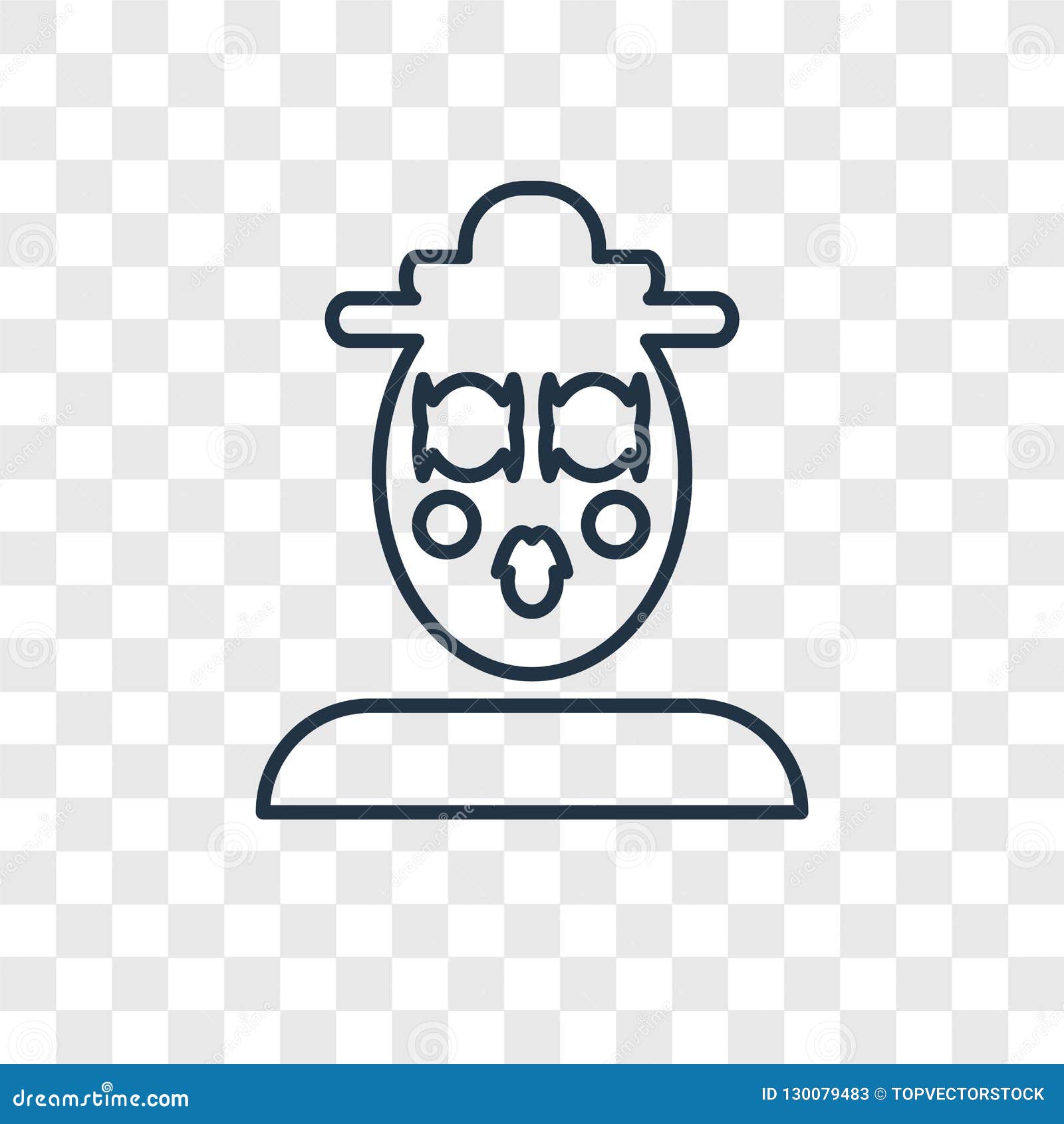 Mime Concept Vector Linear Icon Isolated on Transparent Background ...