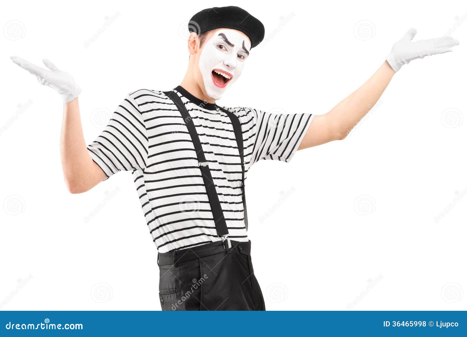 Mime Dancer Gesturing with Hands Stock Photo - Image of comedian, paint ...