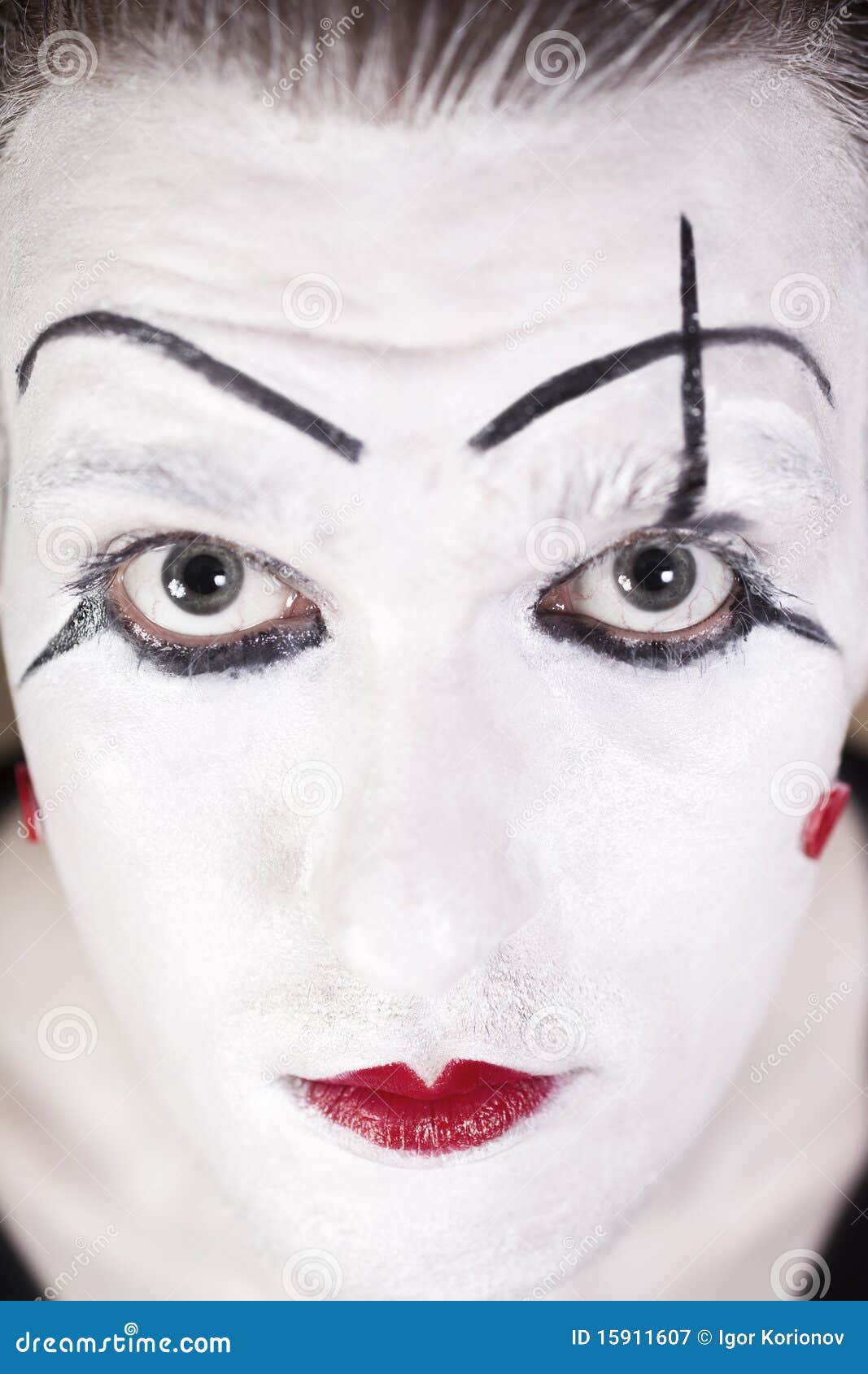 Mime Face with Theatrical Makeup Stock Image - Image of person ...