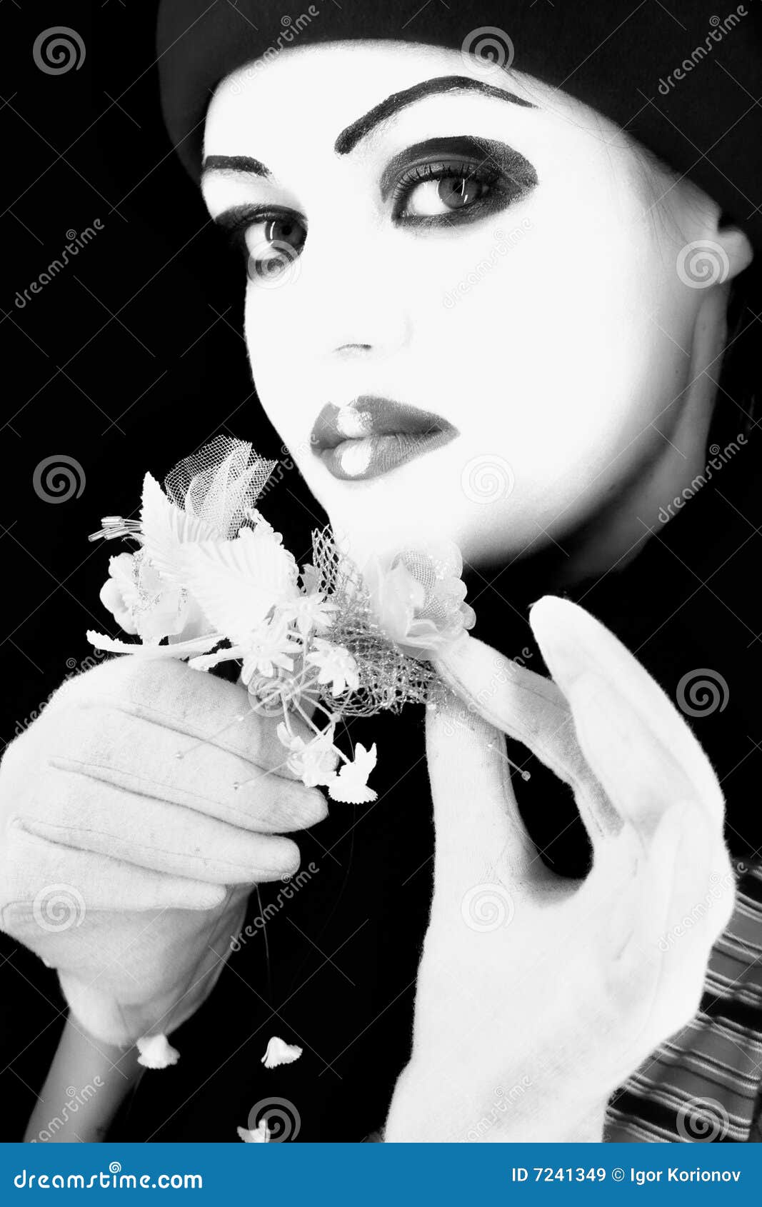 Mime with a flower stock image. Image of closeup, sight - 7241349