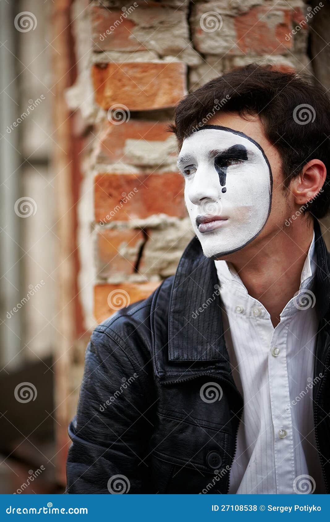 Mime guy reads his book stock photo. Image of human, actor - 27108538