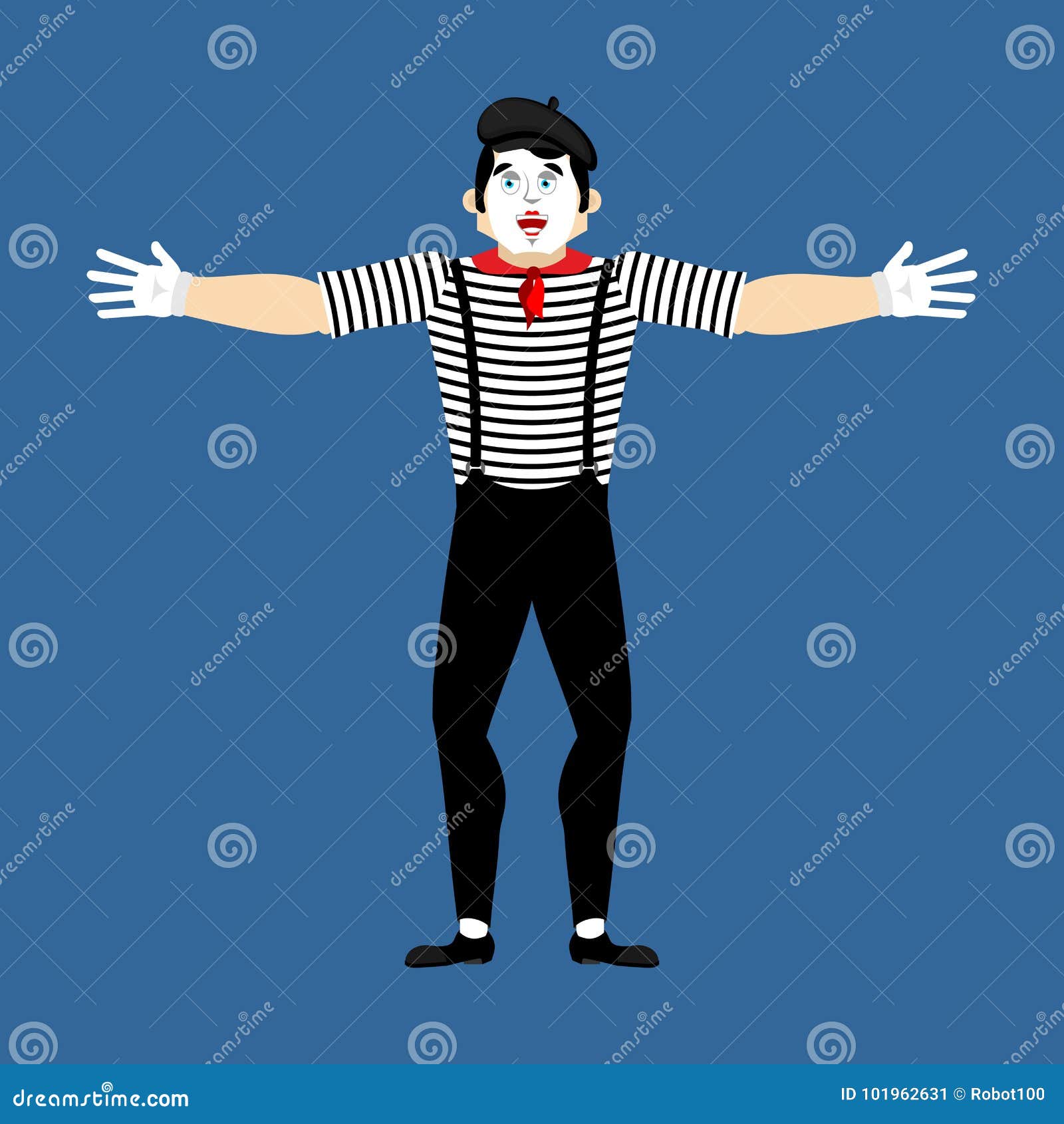 Mime Set. Pantomime Bewildered And Angry. Mimic Winks And Thumb Vector ...