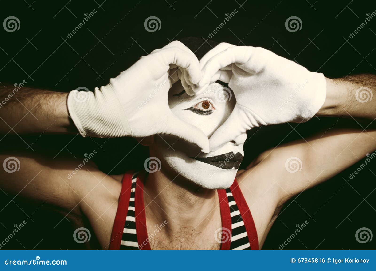 Mime with heart stock photo. Image of pantomime, circus - 67345816
