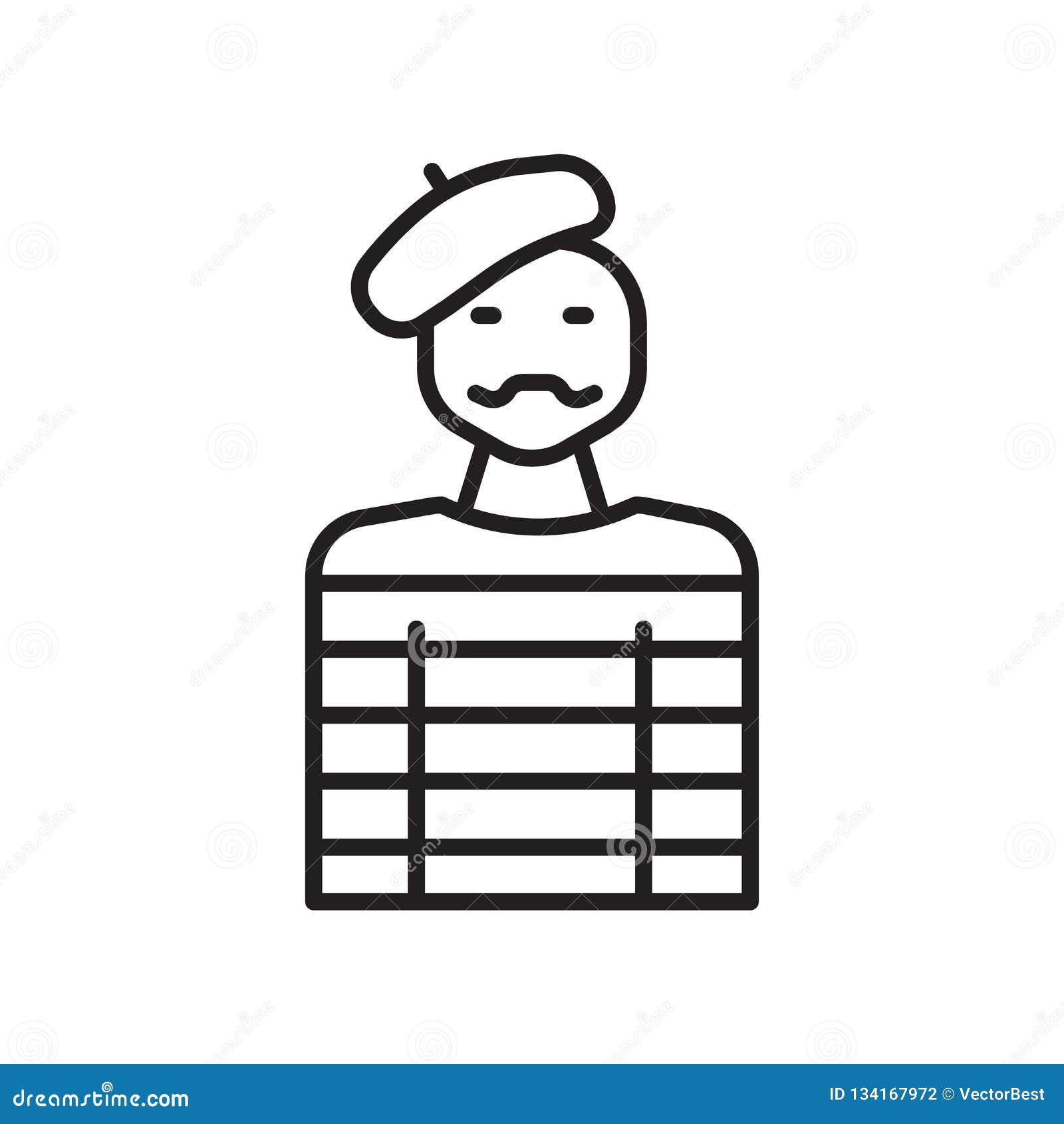 Mime Icon Vector Isolated on White Background, Mime Sign , Thin Line ...