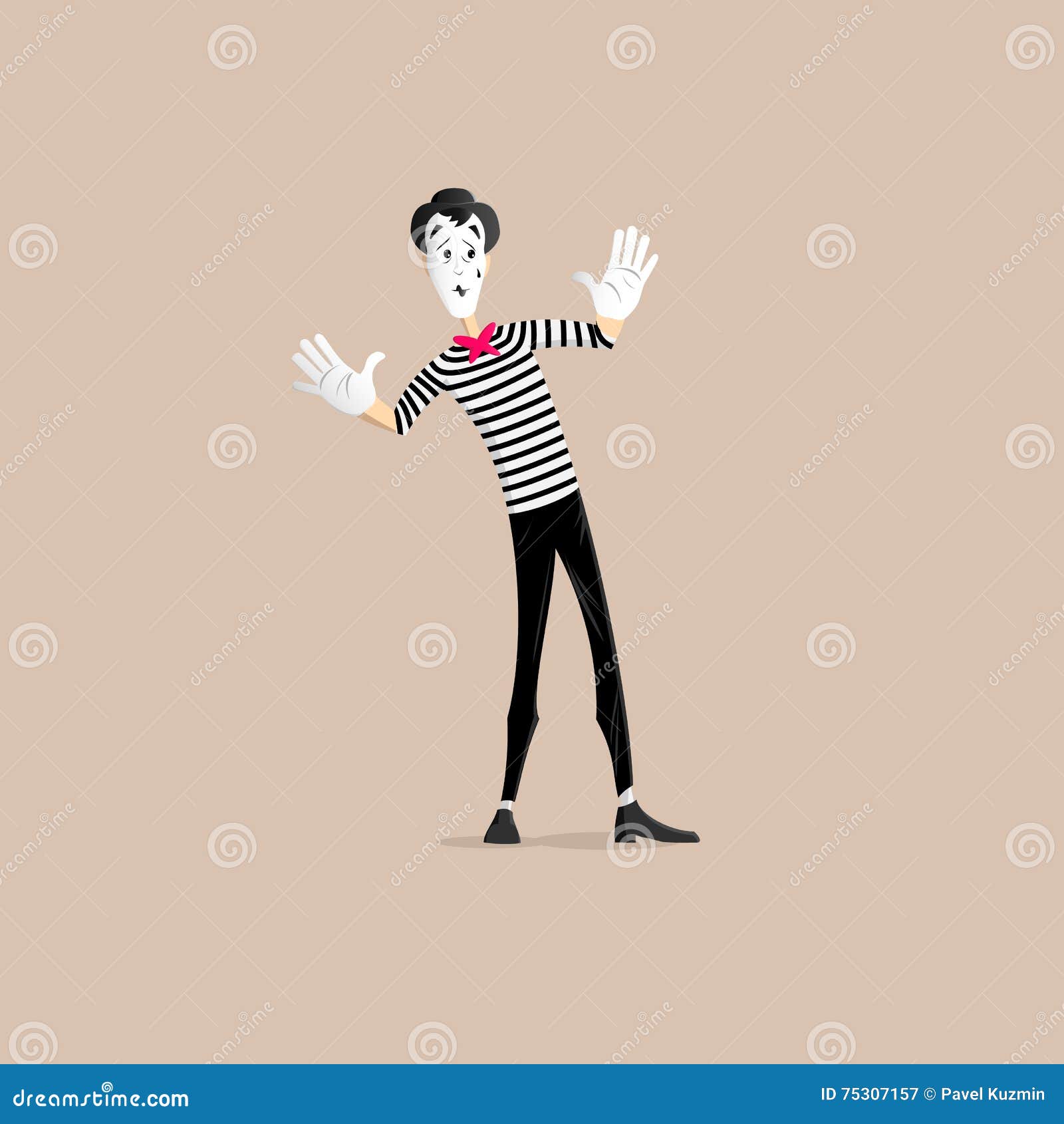 Mime performance stock vector. Illustration of black - 75307157