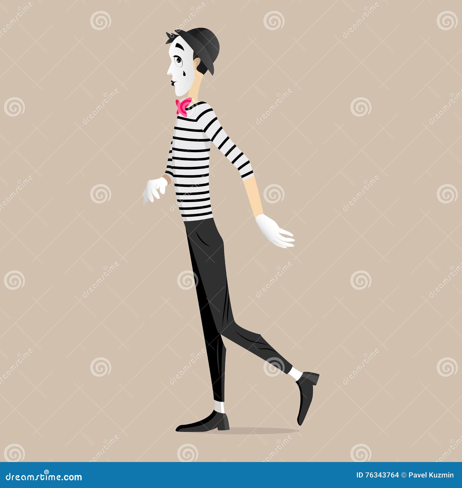 Mime performance stock vector. Illustration of mime, clown - 76343764