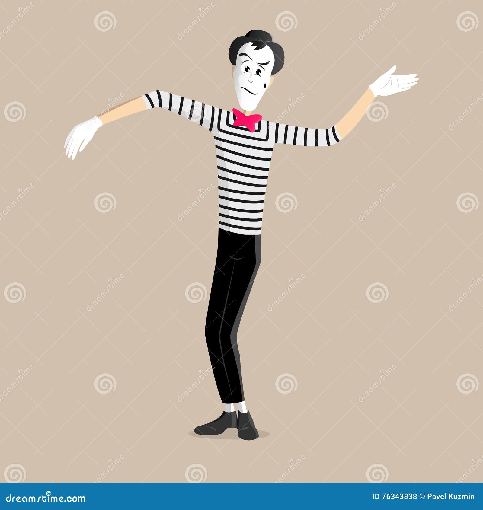 Mime performance stock vector. Illustration of french - 76343838