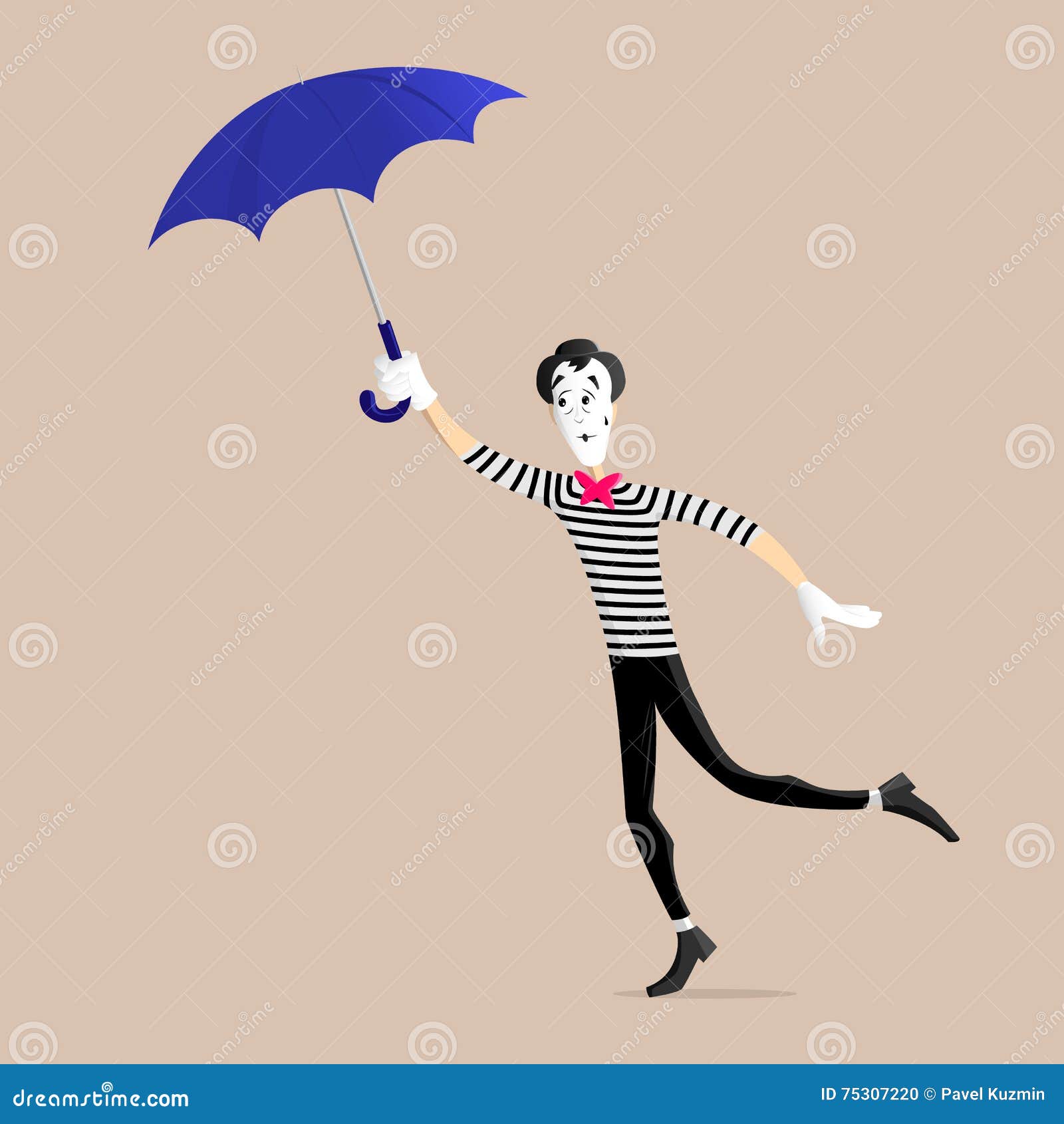 Mime performance stock vector. Illustration of performer - 75307220