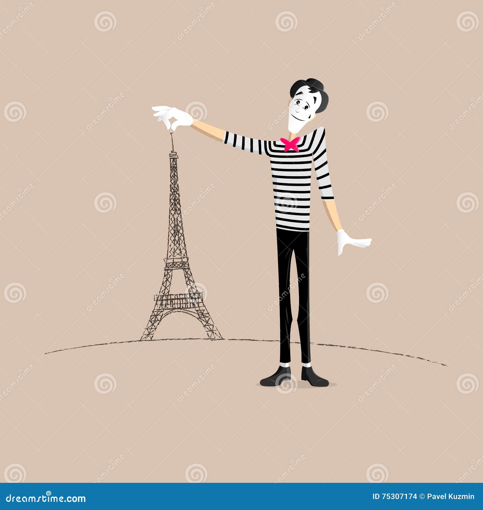 Mime performance stock vector. Illustration of motioning - 75307174