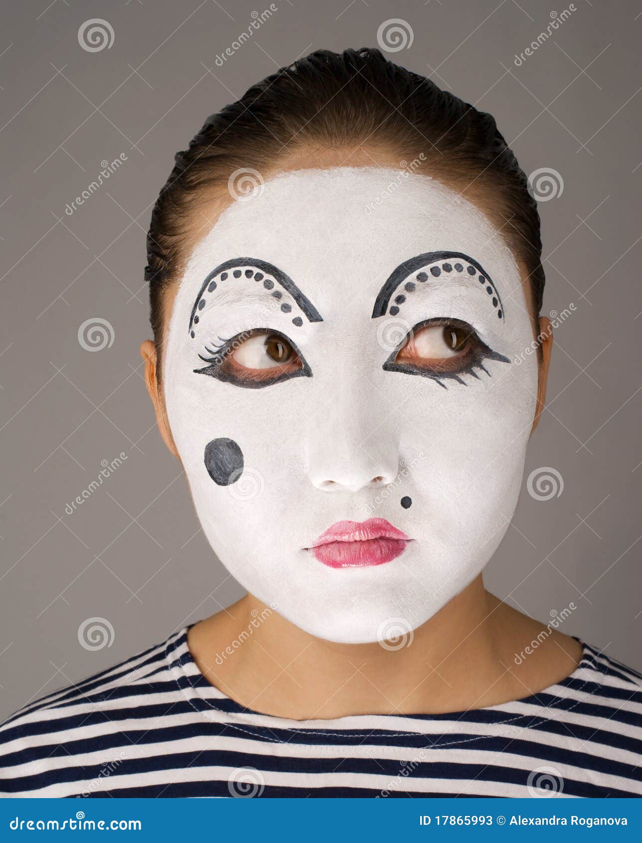 Mime Portrait Looking To the Right Top Corner Stock Image - Image of ...