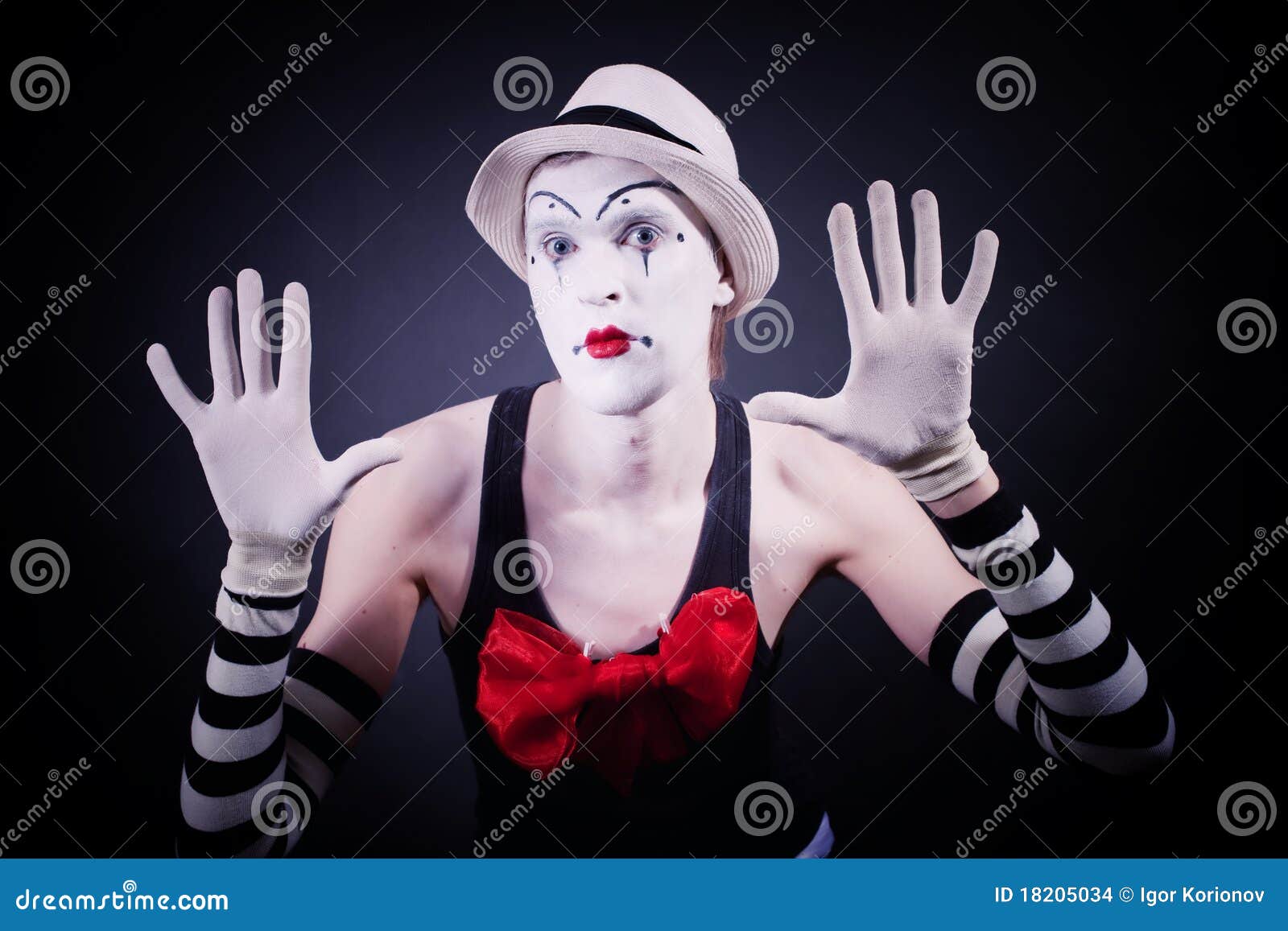 Mime with red bow stock photo. Image of background, person - 18205034