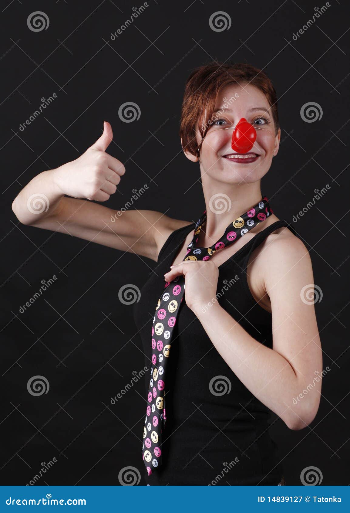 Mime with Red Nose and Cravat Stock Image - Image of mask, circus: 14839127