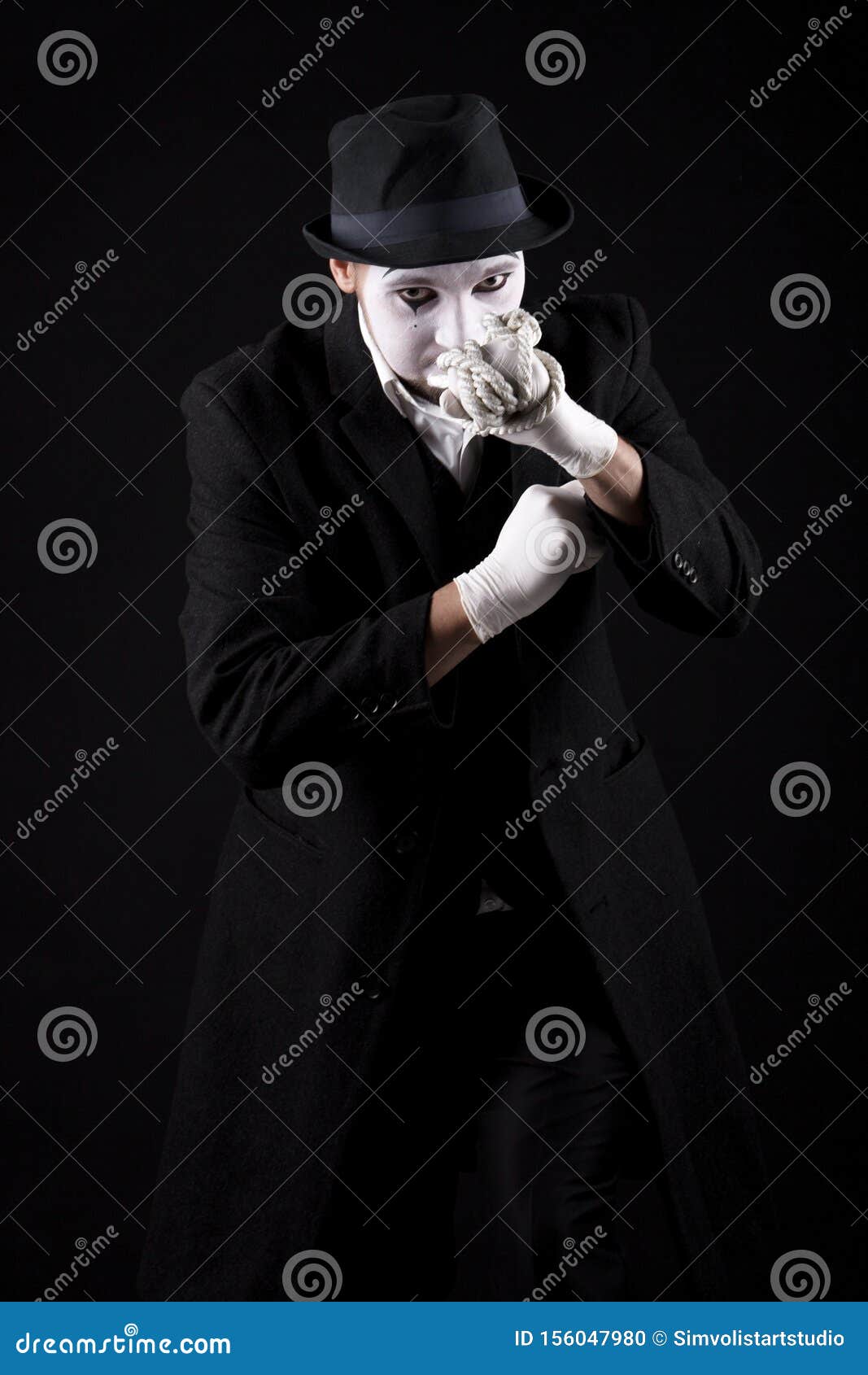Mime Shows Theatrical Emotions Stock Photo - Image of gesture, face ...