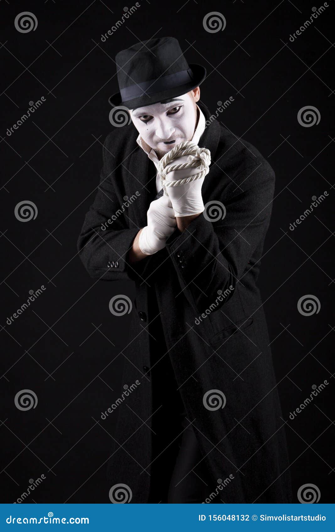 Mime Shows Theatrical Emotions Stock Photo - Image of makeup, comedy ...