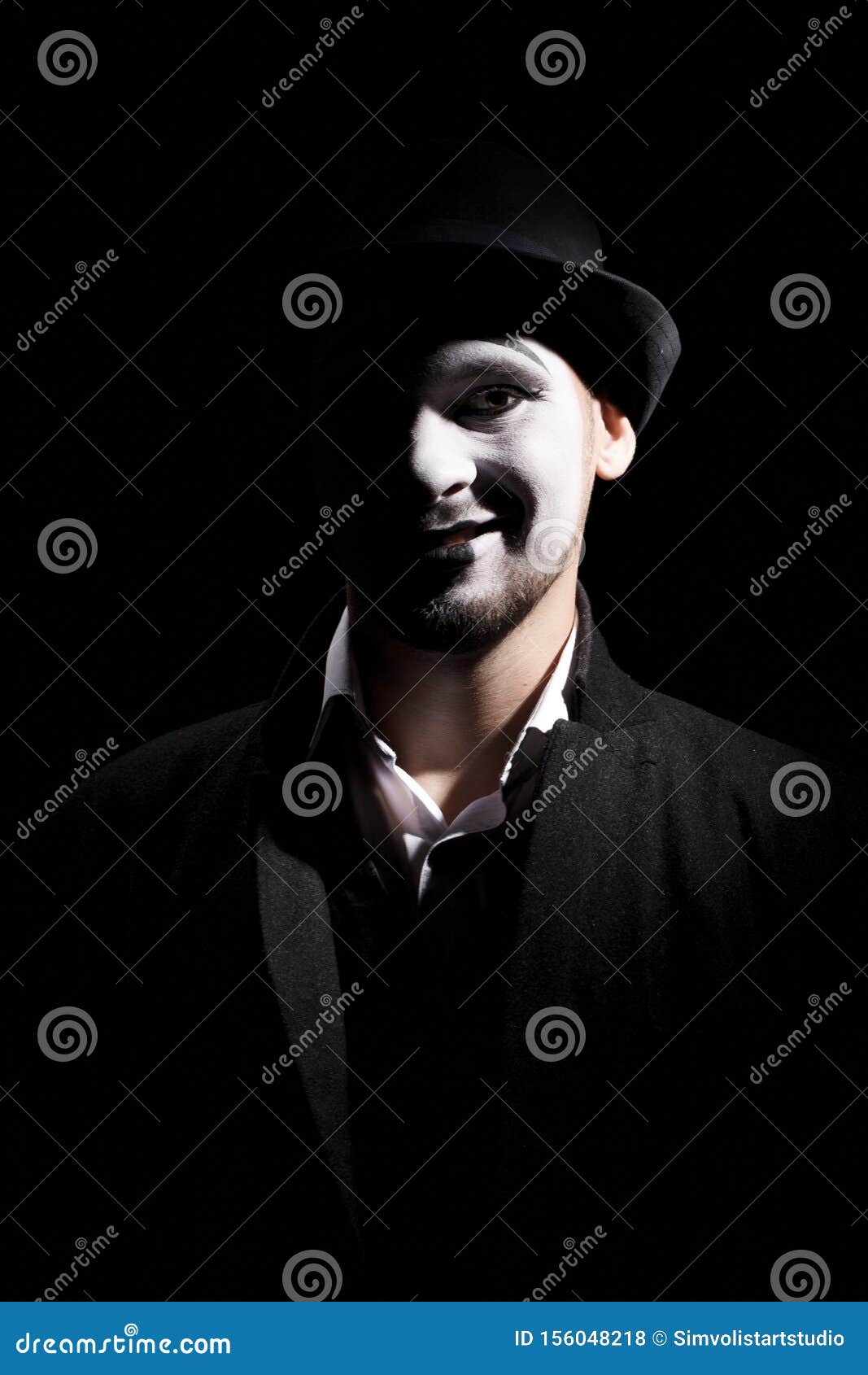 Mime Shows Theatrical Emotions Stock Photo - Image of emotion, paint ...