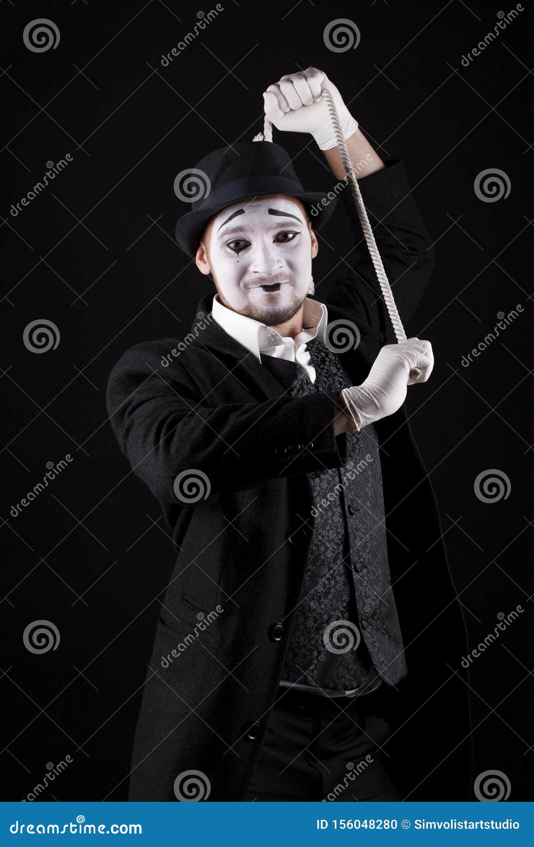 Mime Shows Theatrical Emotions Stock Photo - Image of face, grimace ...